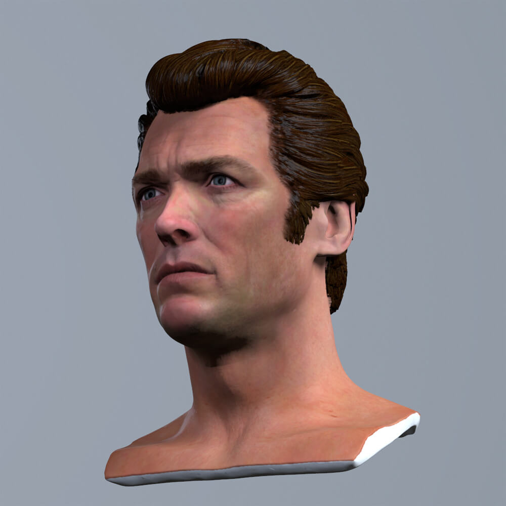 3D Printable Model Clint Eastwood Head by vefilanna