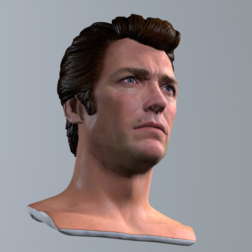 3D Printable Model Clint Eastwood Head by vefilanna
