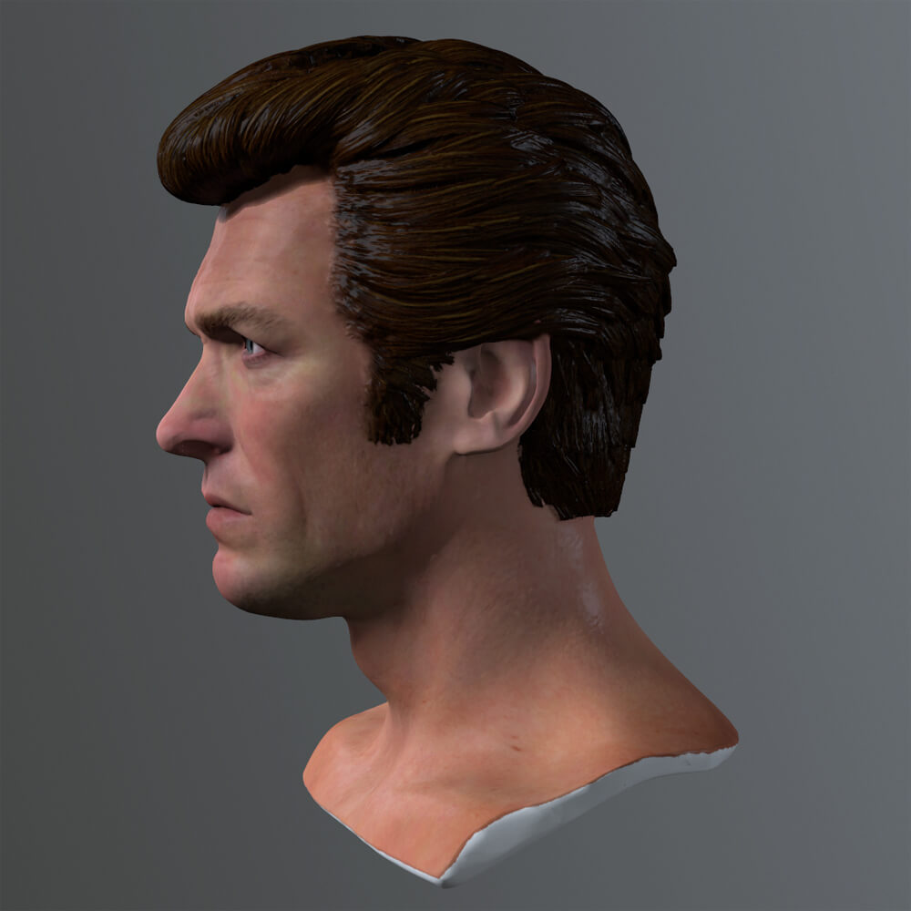 Clint Eastwood Head - Printable 3D Model by vefilanna