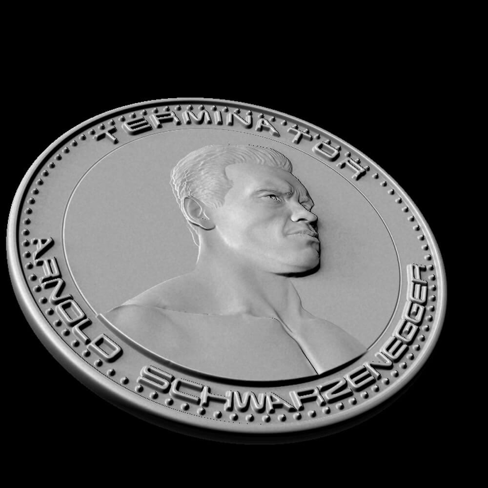 Arnold Schwarzenegger Medallion Coin - 3D Model by vefilanna