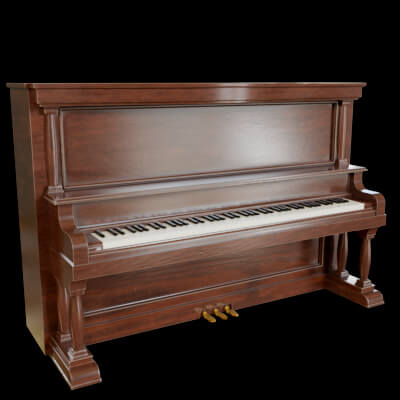 Upright Piano (Low-Poly) 3D Model by VEGA111