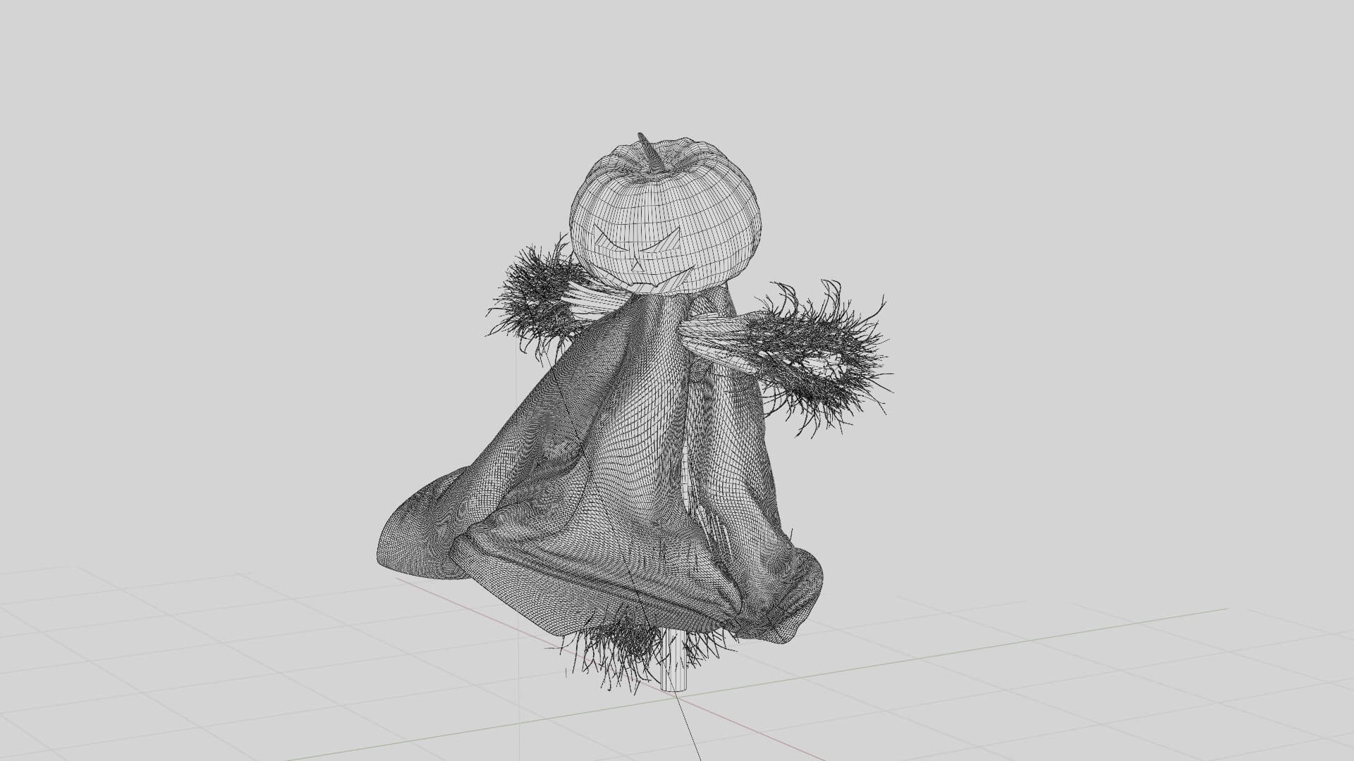 Halloween Scare Crow 3D Model by Vercion 3D