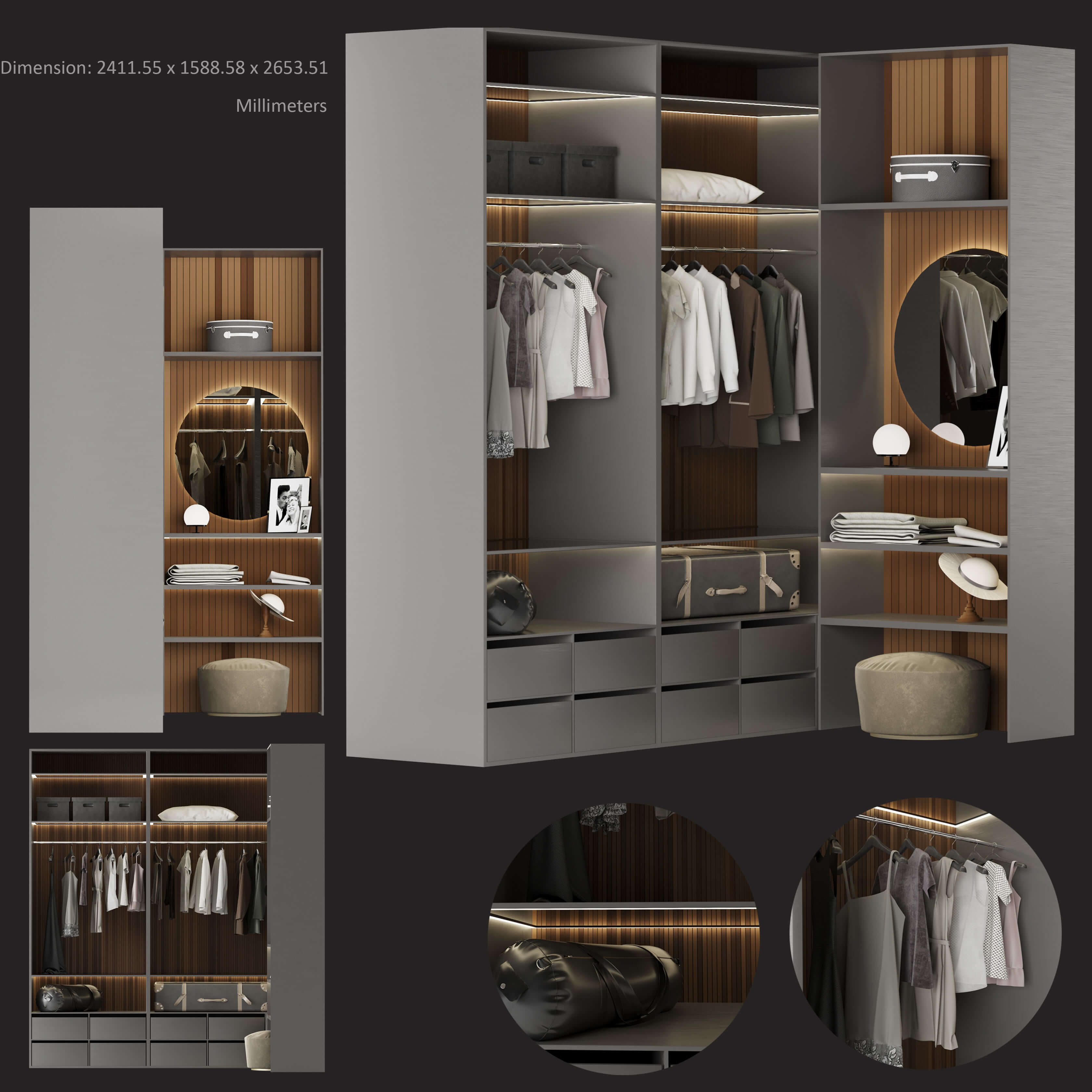 Brown Wardrobe Walk - 3D Model by Verso Faraon