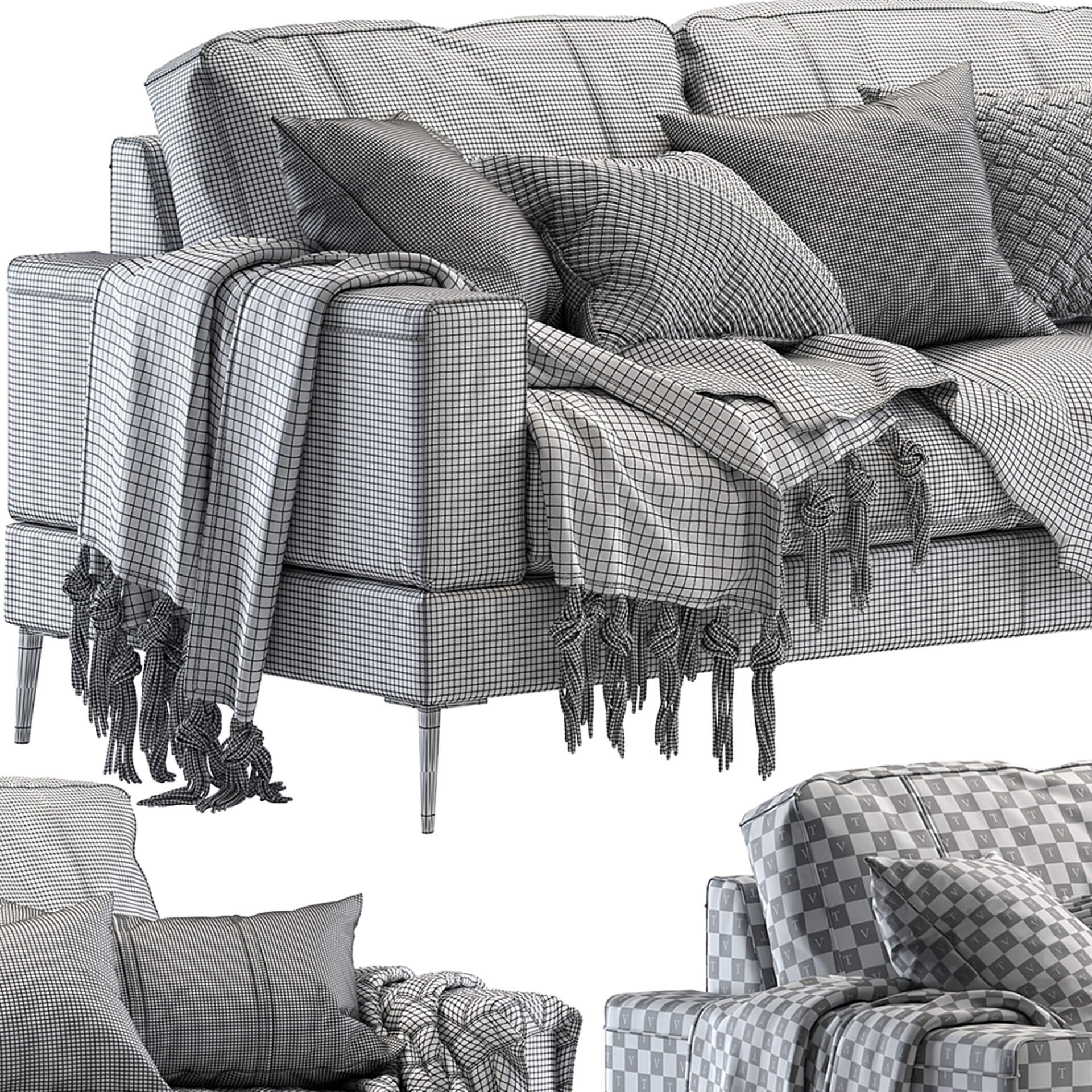 Capri Sofa 258 Cm - 3D Model by Verso Faraon