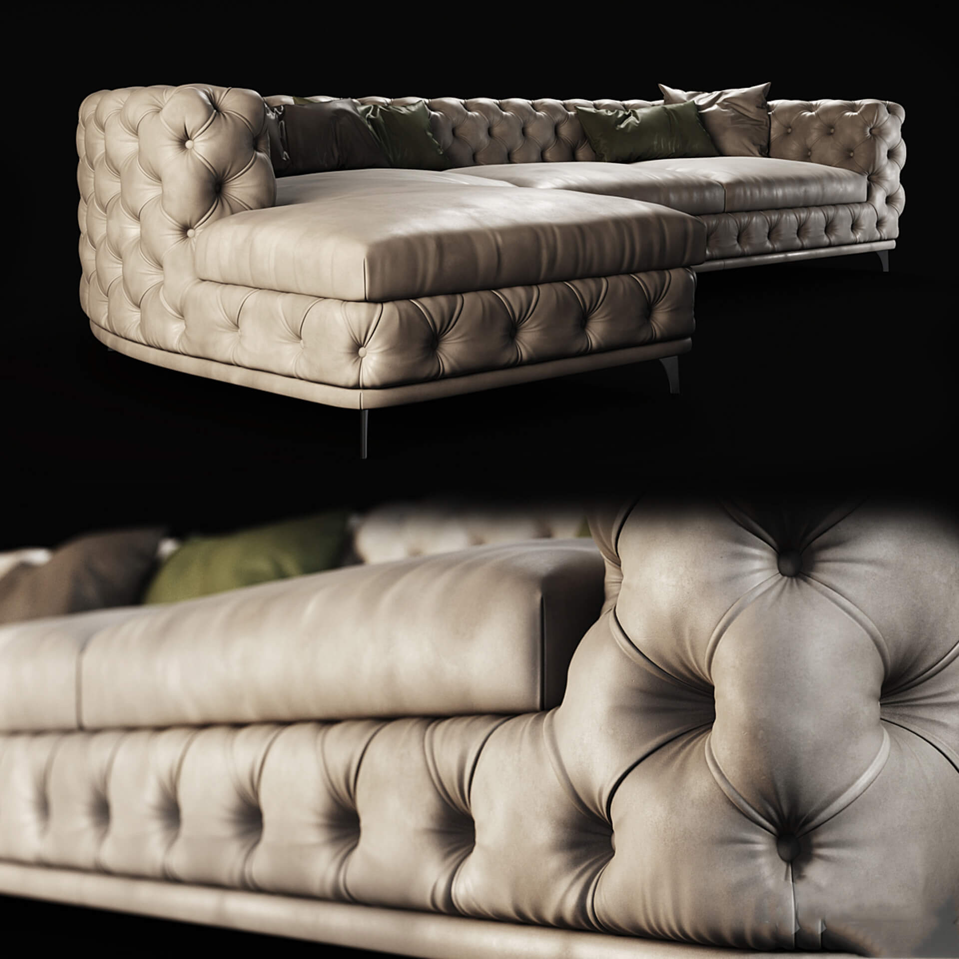 Chesterfild Leather Sofa - 3D Model by Verso Faraon
