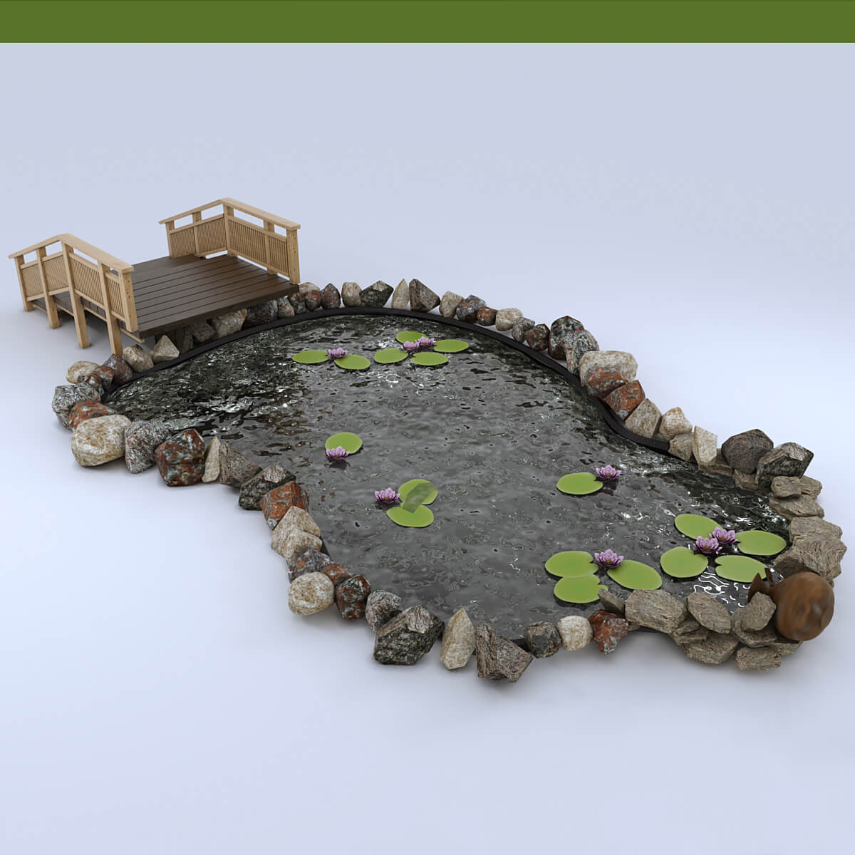 Garden Pond 01 - 3D Model by Verso Faraon