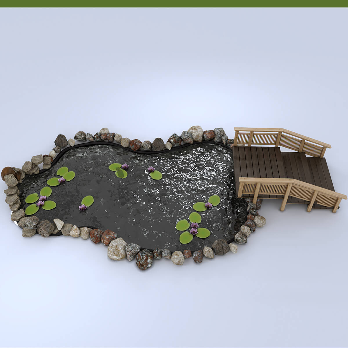 Garden Pond 01 - 3D Model by Verso Faraon