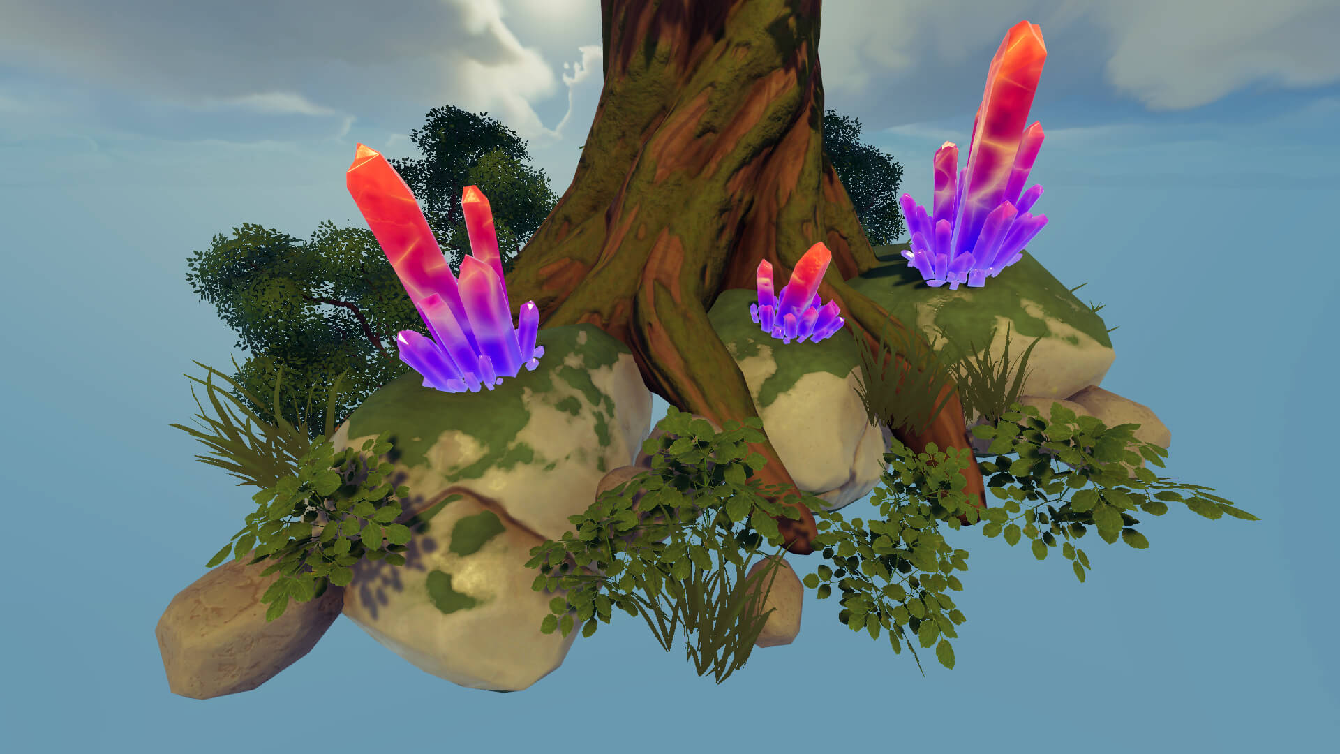 Low Poly Stylized Crystals - 3D Model by VertexHub