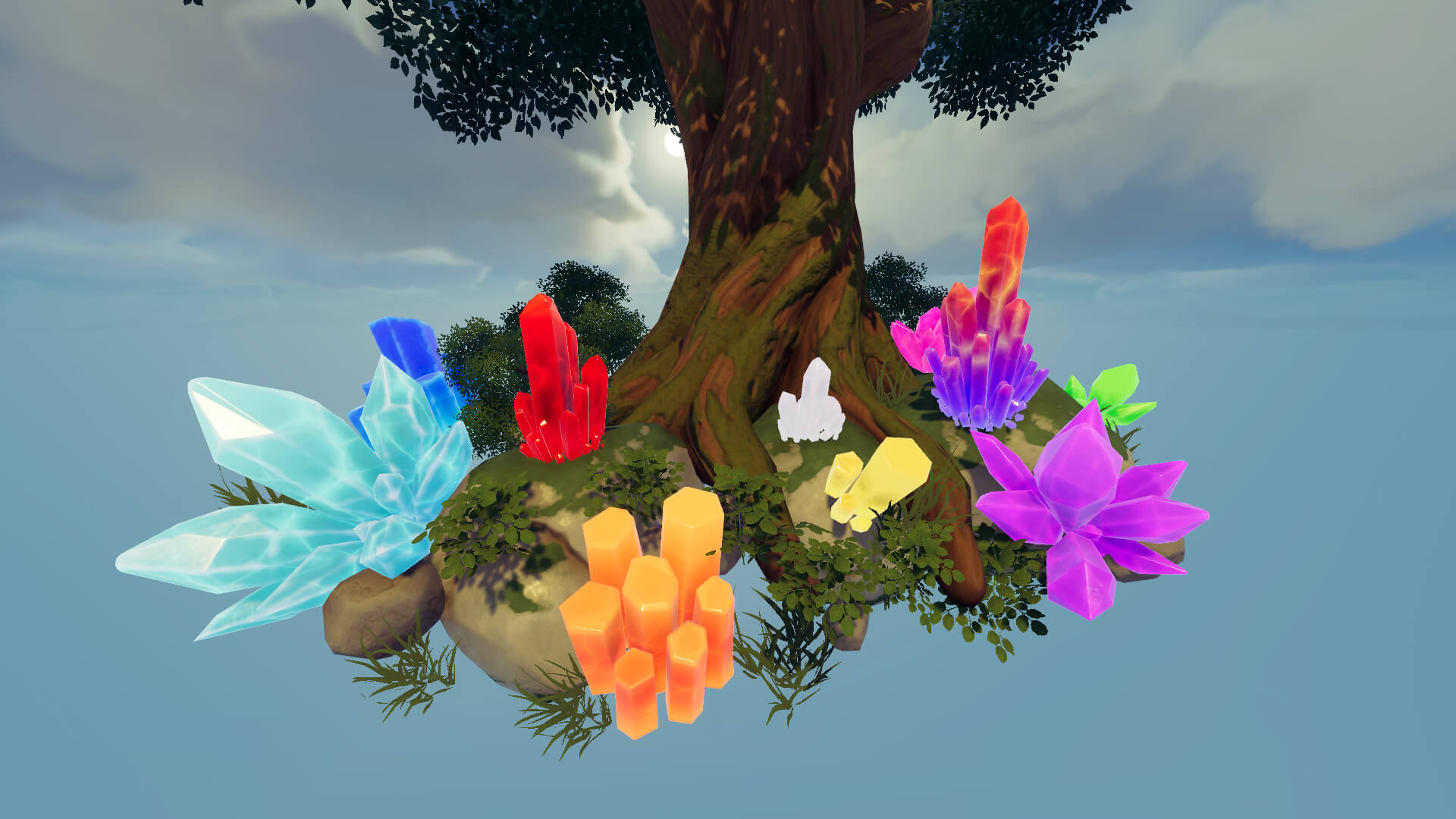 Low Poly Stylized Crystals - 3D Model by VertexHub