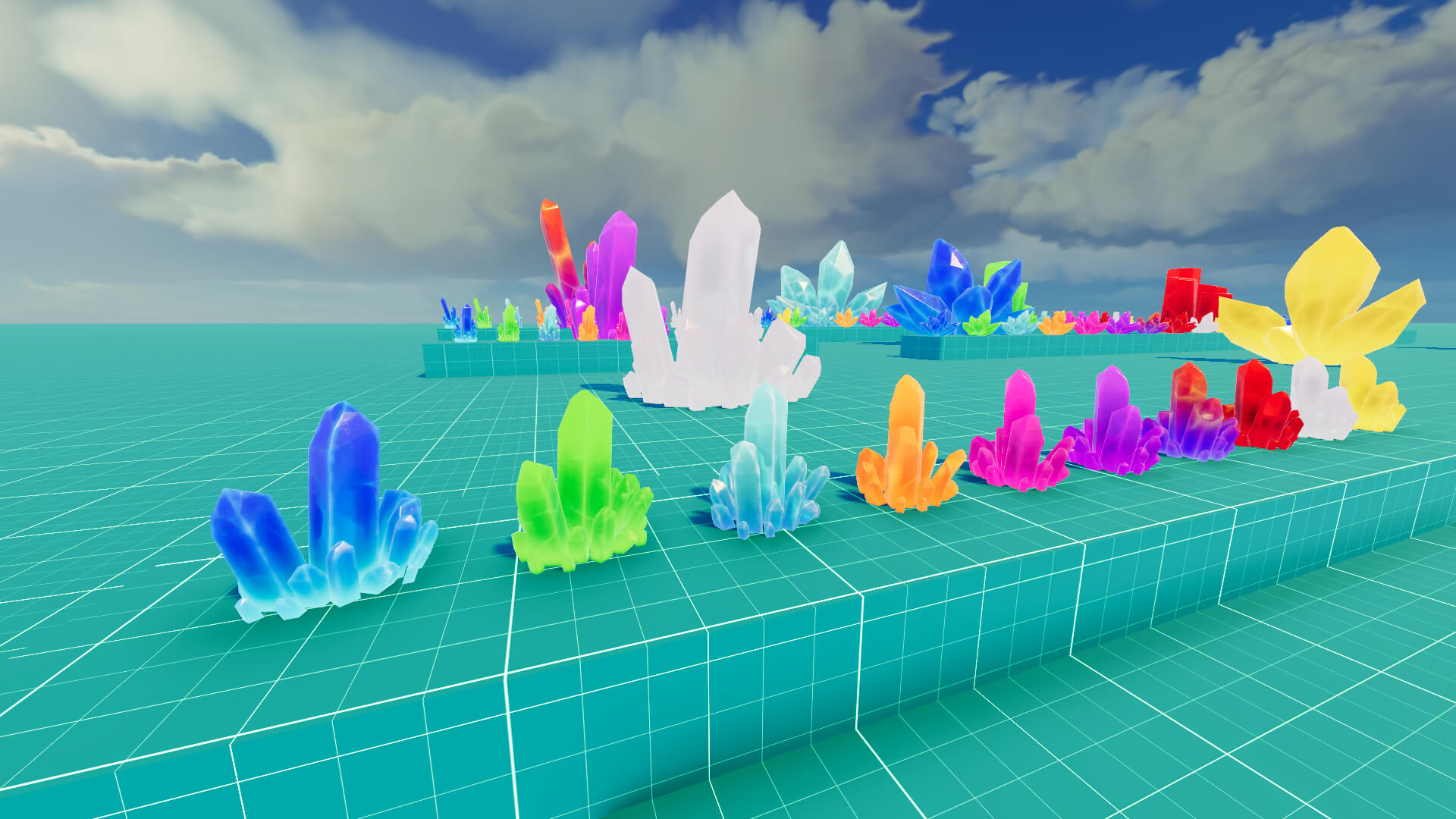 Low Poly Stylized Crystals - 3D Model by VertexHub