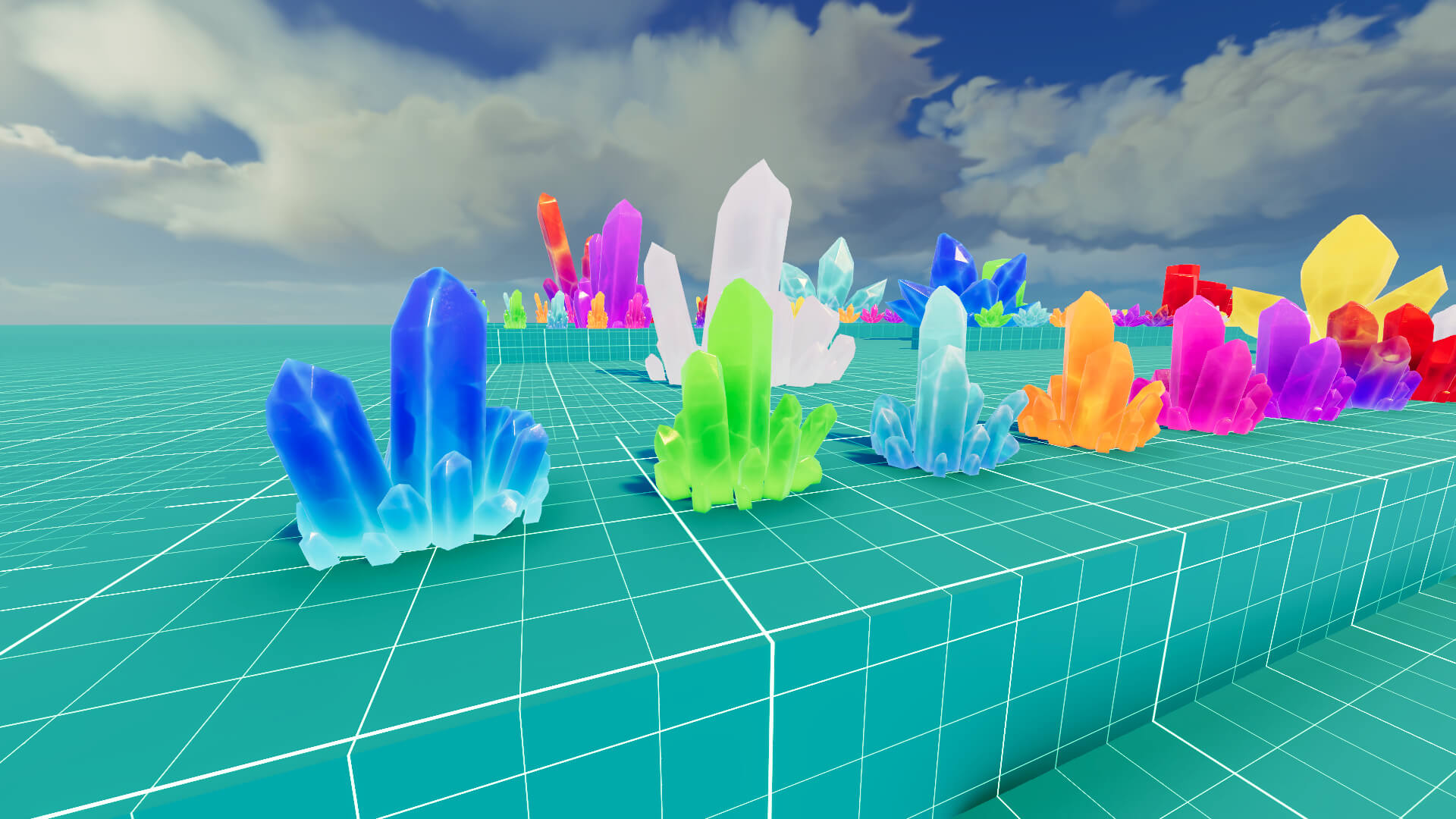 Low Poly Stylized Crystals - 3D Model by VertexHub