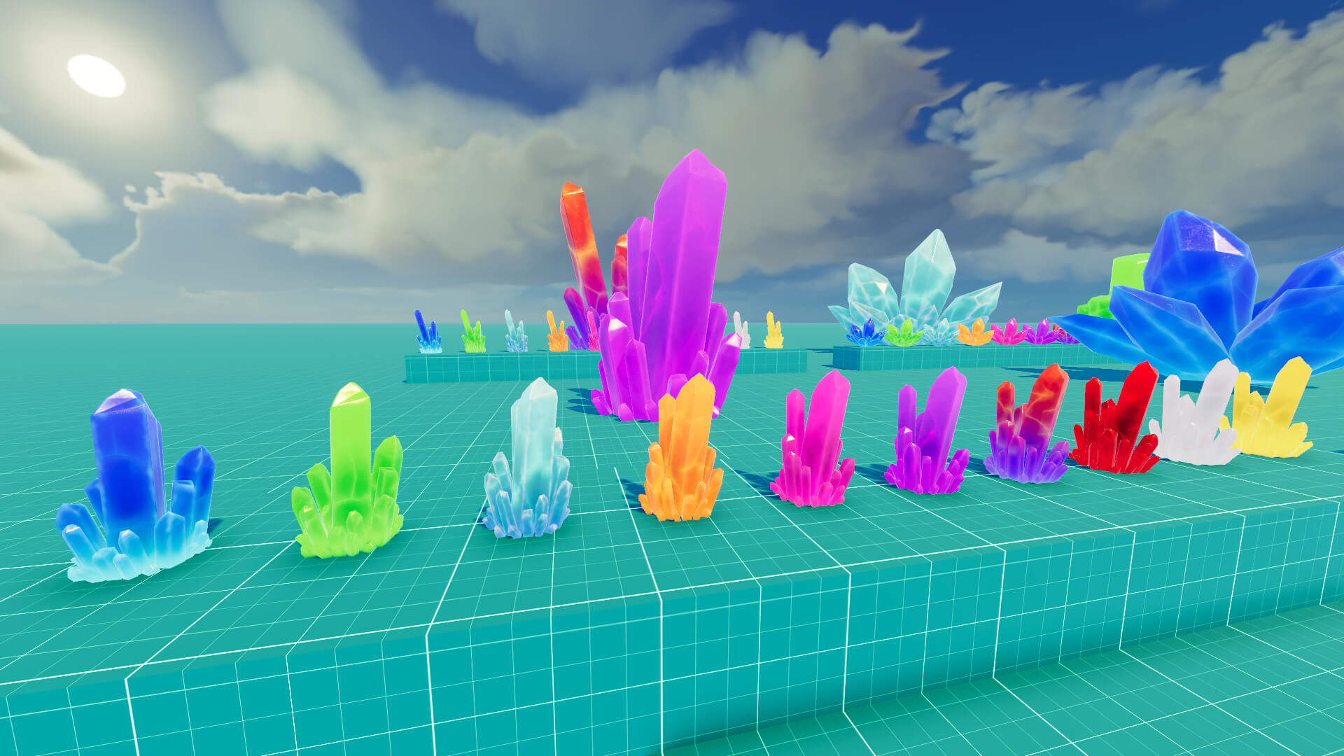 Low Poly Stylized Crystals - 3D Model by VertexHub