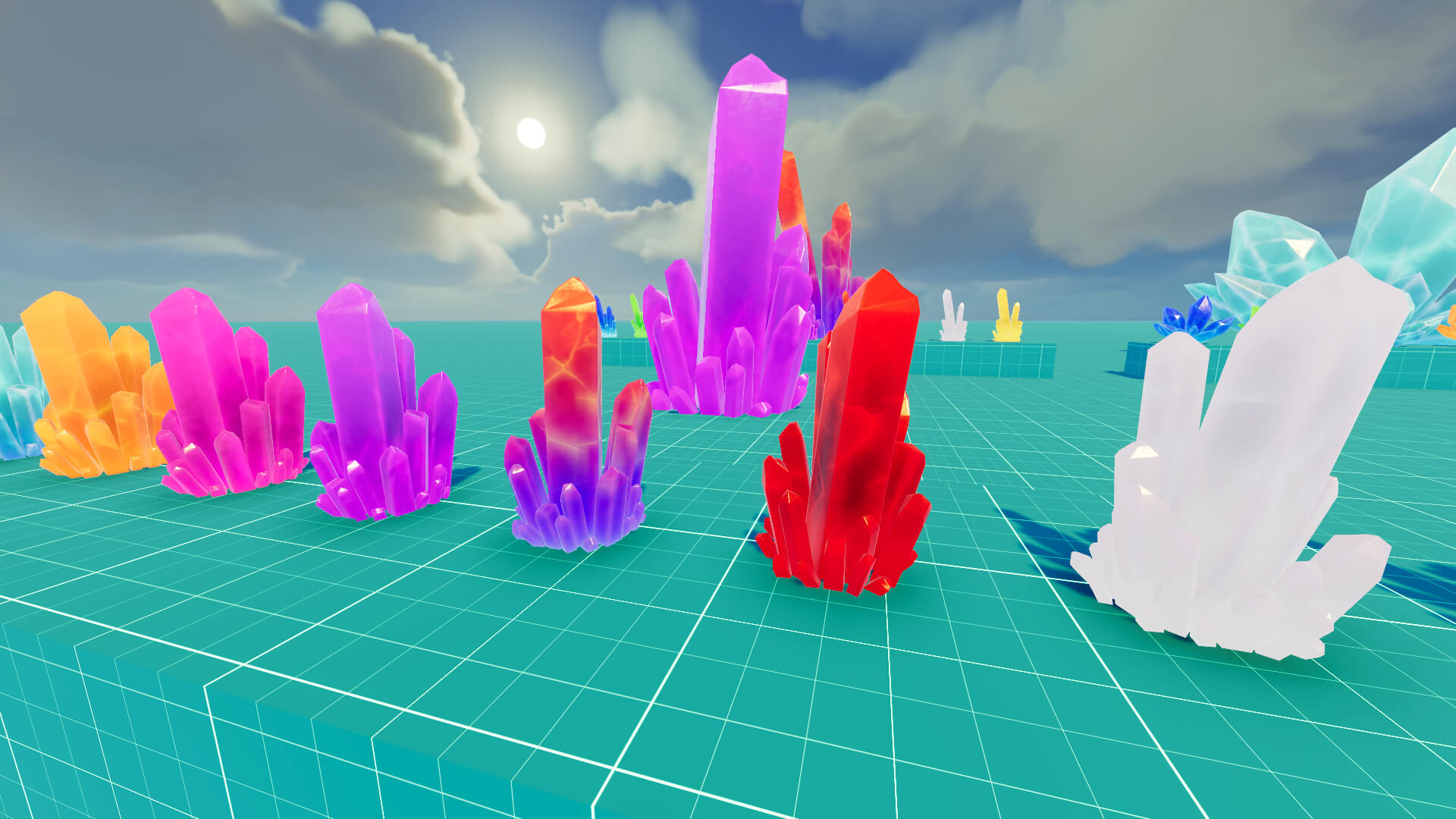 Low Poly Stylized Crystals - 3D Model by VertexHub