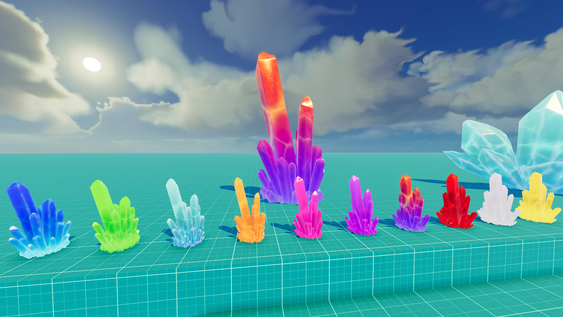 Low Poly Stylized Crystals - 3D Model by VertexHub