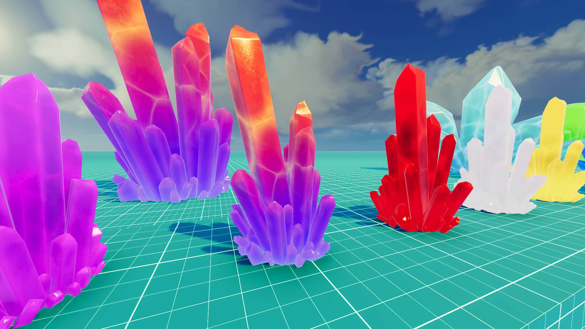 Low Poly Stylized Crystals - 3D Model by VertexHub