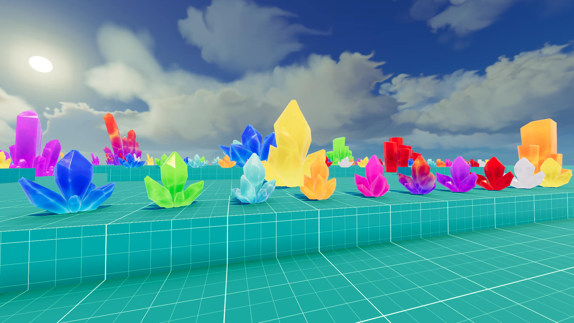 Low Poly Stylized Crystals - 3D Model by VertexHub