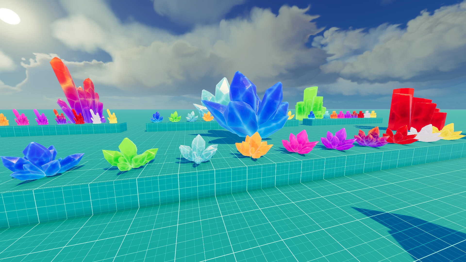 Low Poly Stylized Crystals - 3D Model by VertexHub