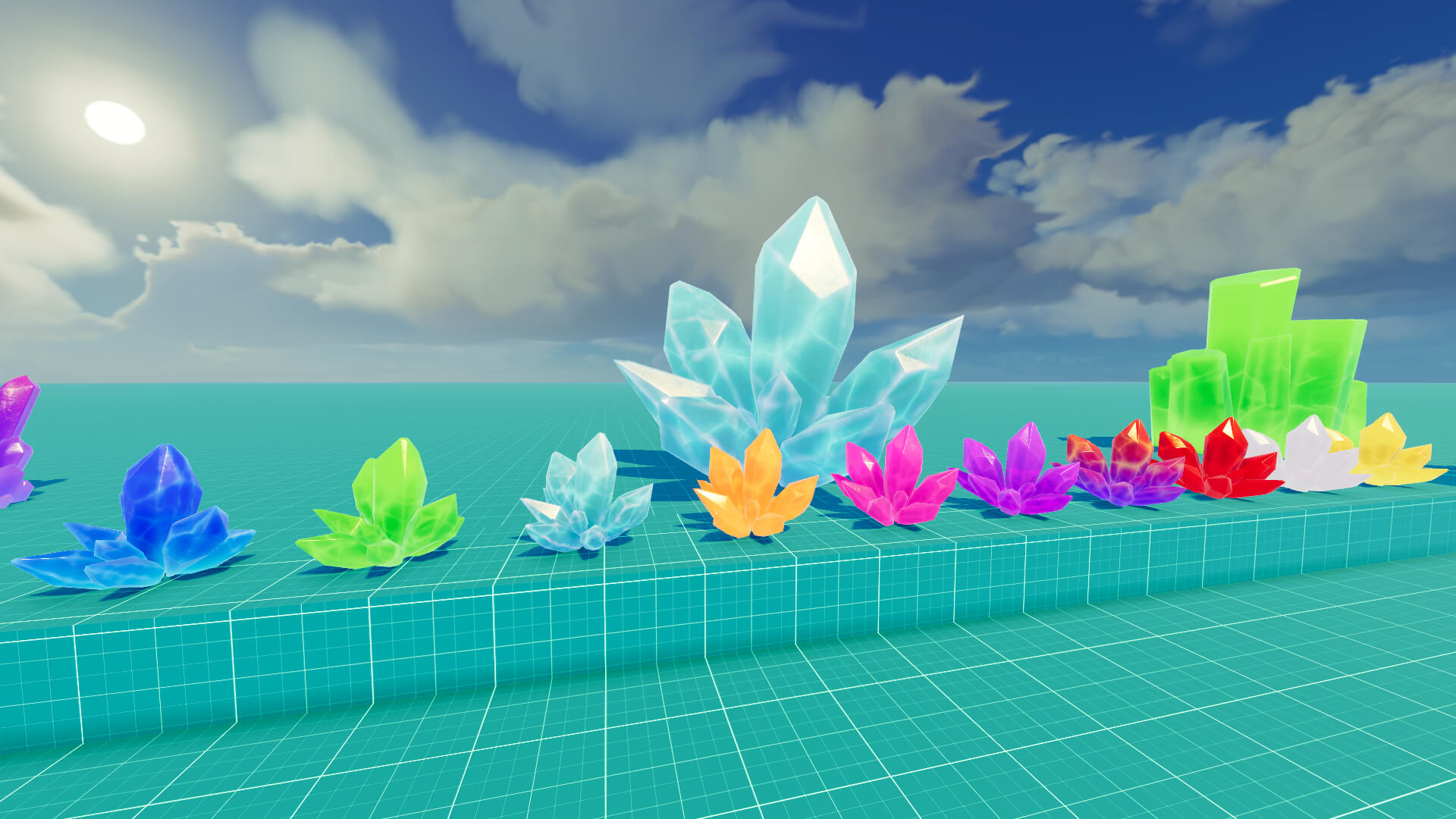 Low Poly Stylized Crystals - 3D Model by VertexHub
