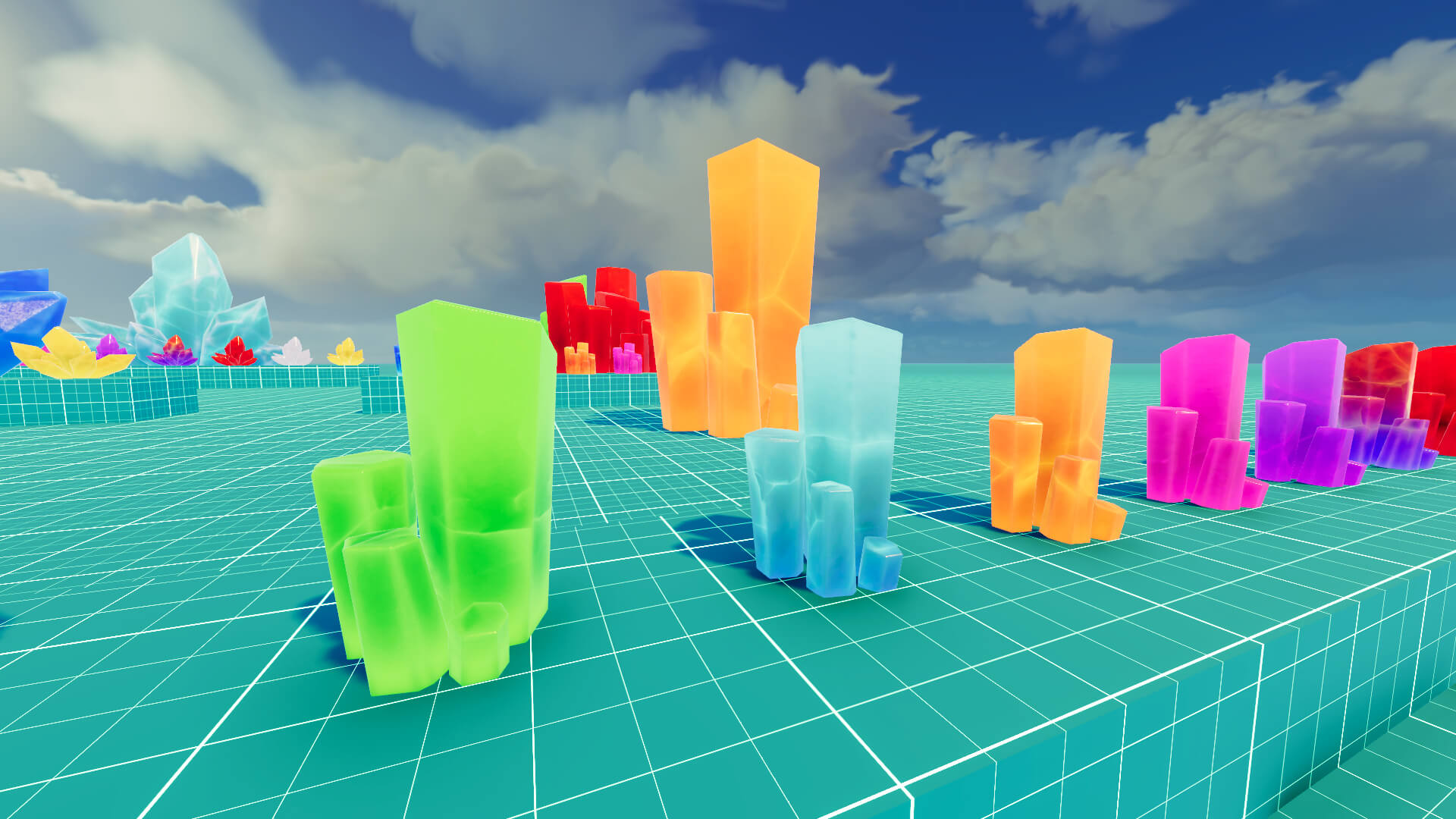 Low Poly Stylized Crystals - 3D Model by VertexHub