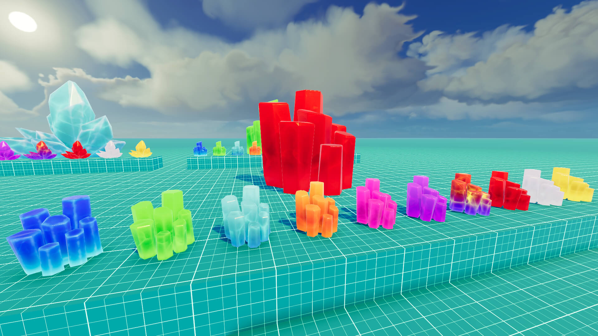 Low Poly Stylized Crystals - 3D Model by VertexHub