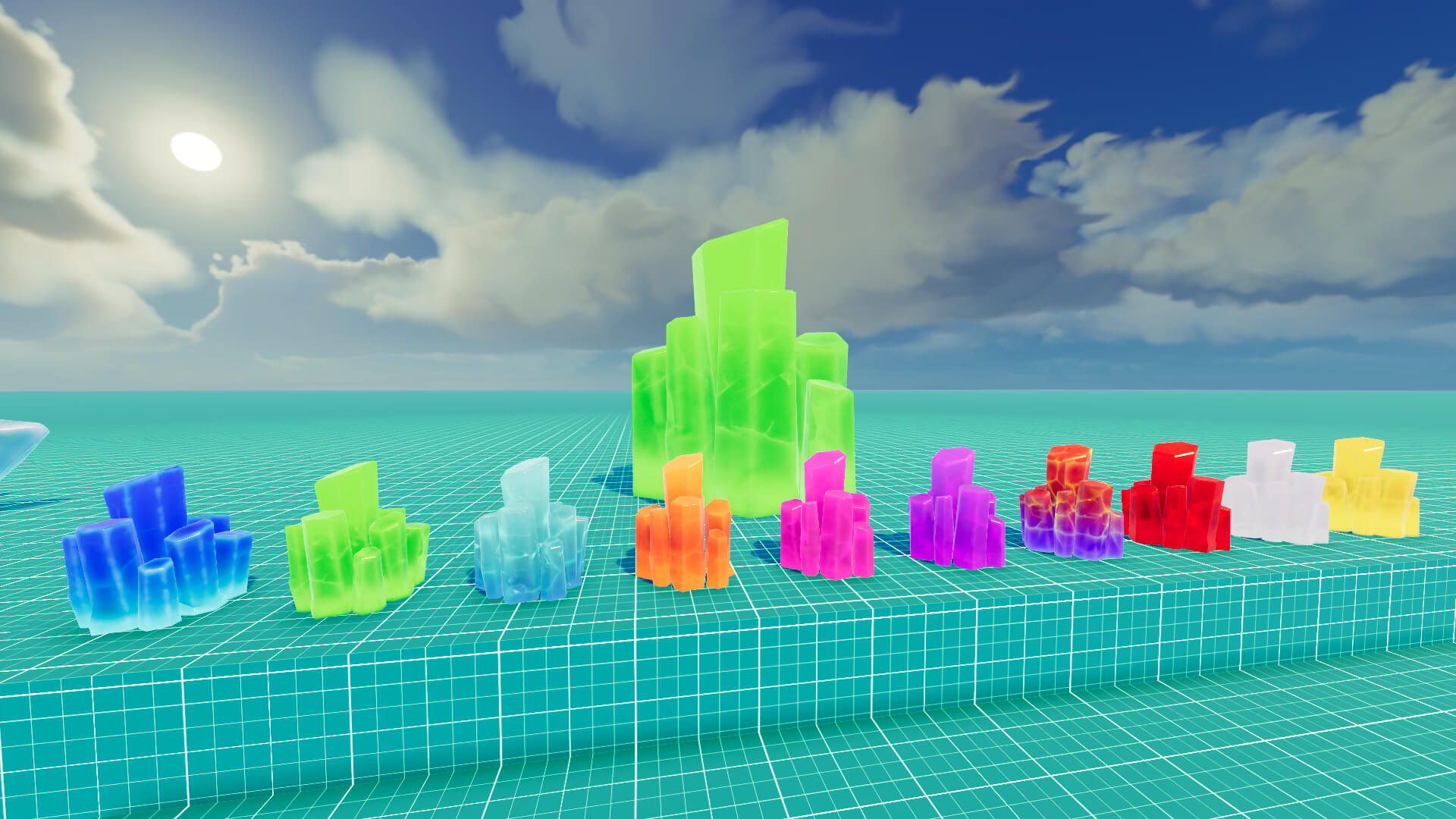 Low Poly Stylized Crystals - 3D Model by VertexHub