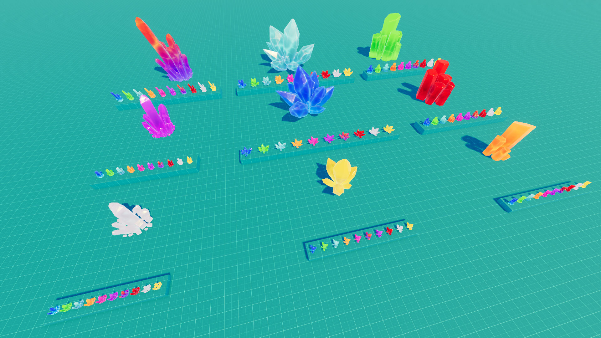 Low Poly Stylized Crystals - 3D Model by VertexHub