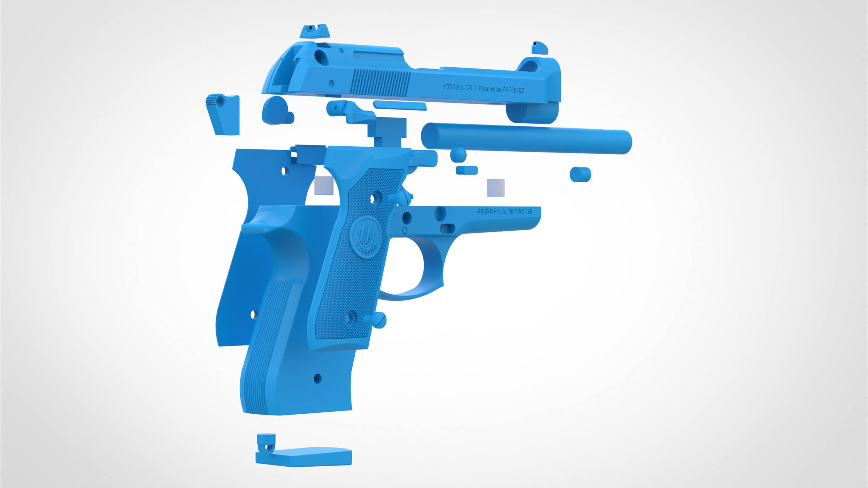 Pistol Beretta 92FS - 3D Model by vetrock