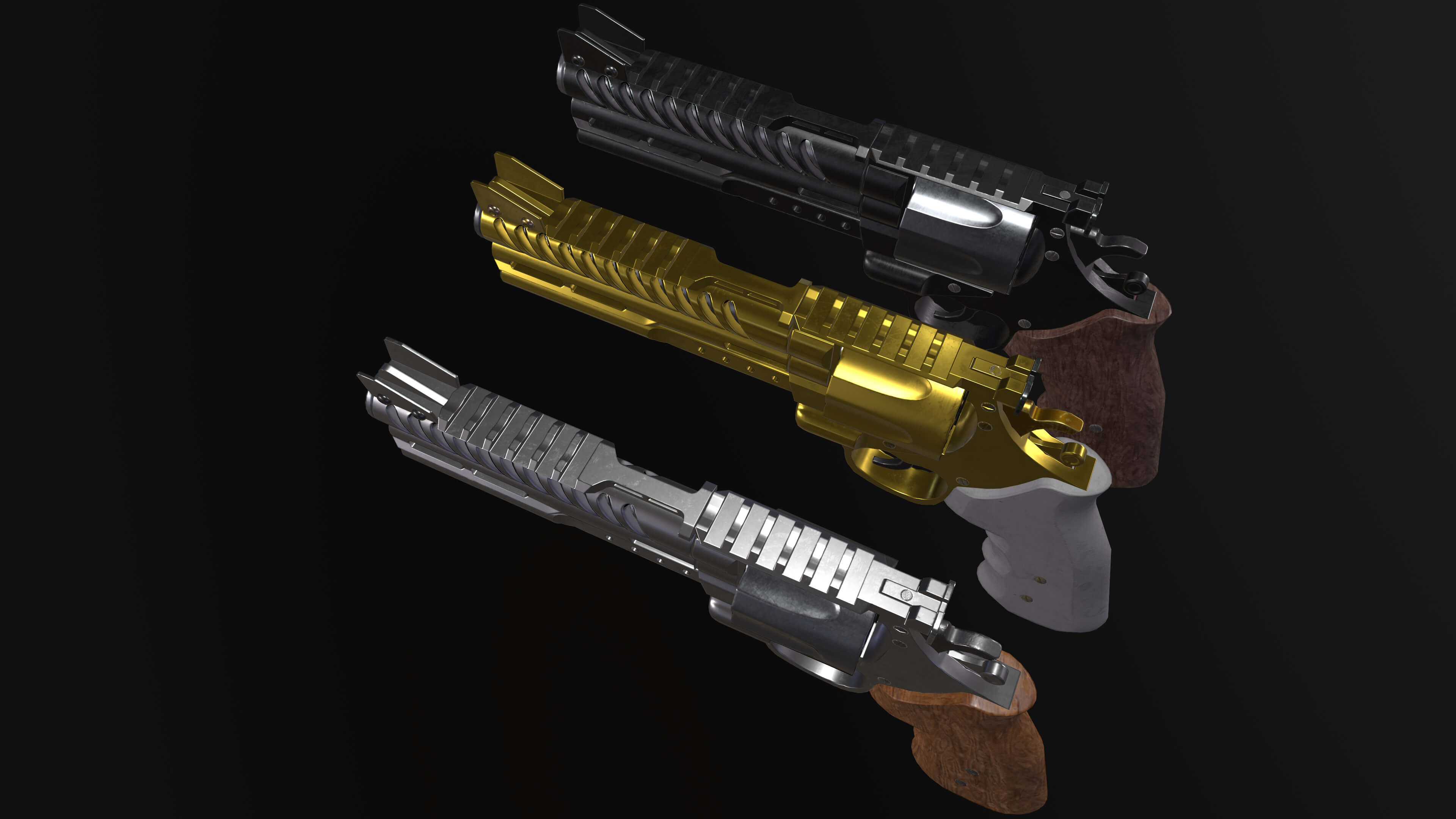 Low Poly Model of a Magnum 44 Pistol by VeXRGM