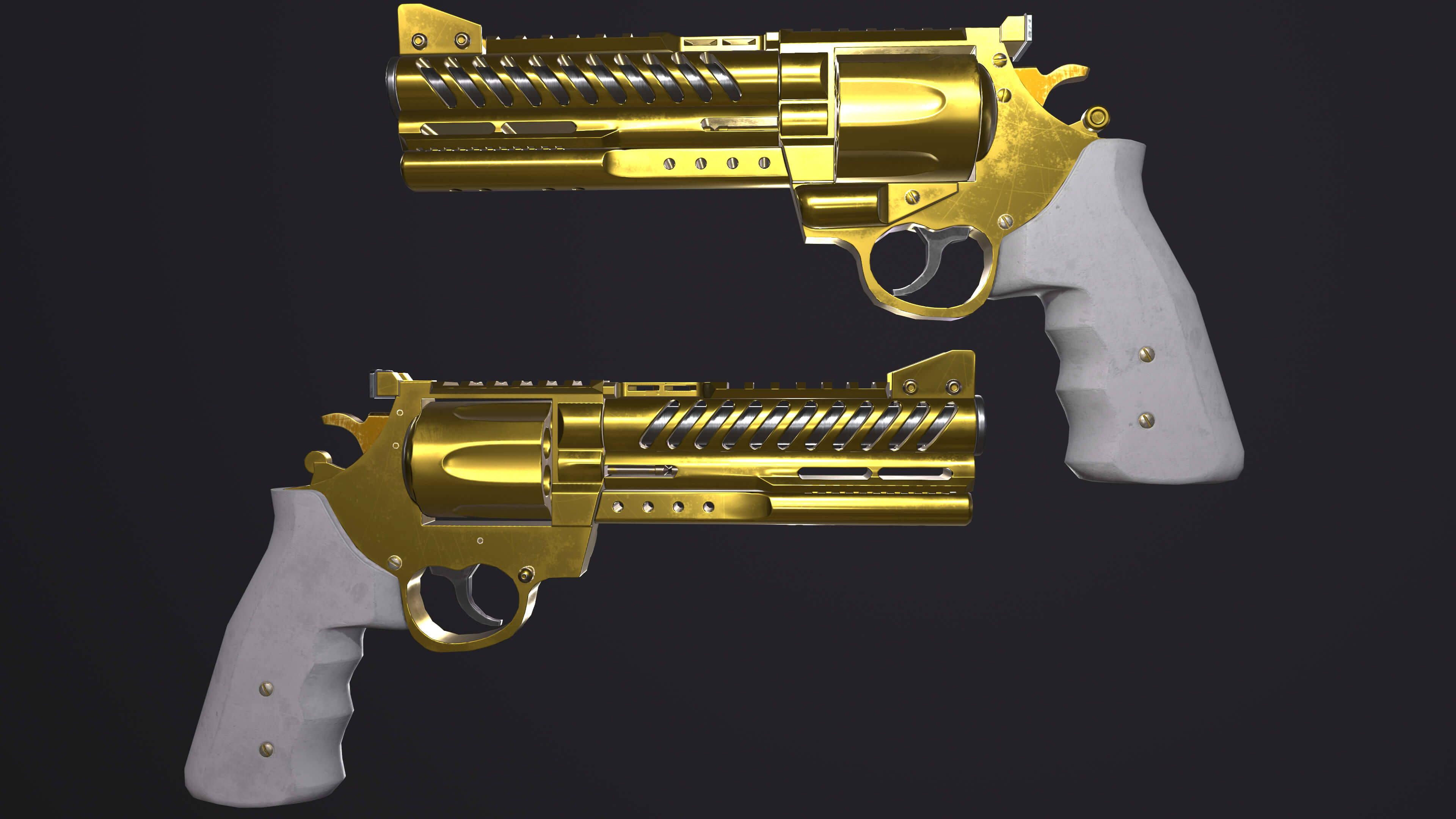Low Poly Model of a Magnum 44 Pistol by VeXRGM
