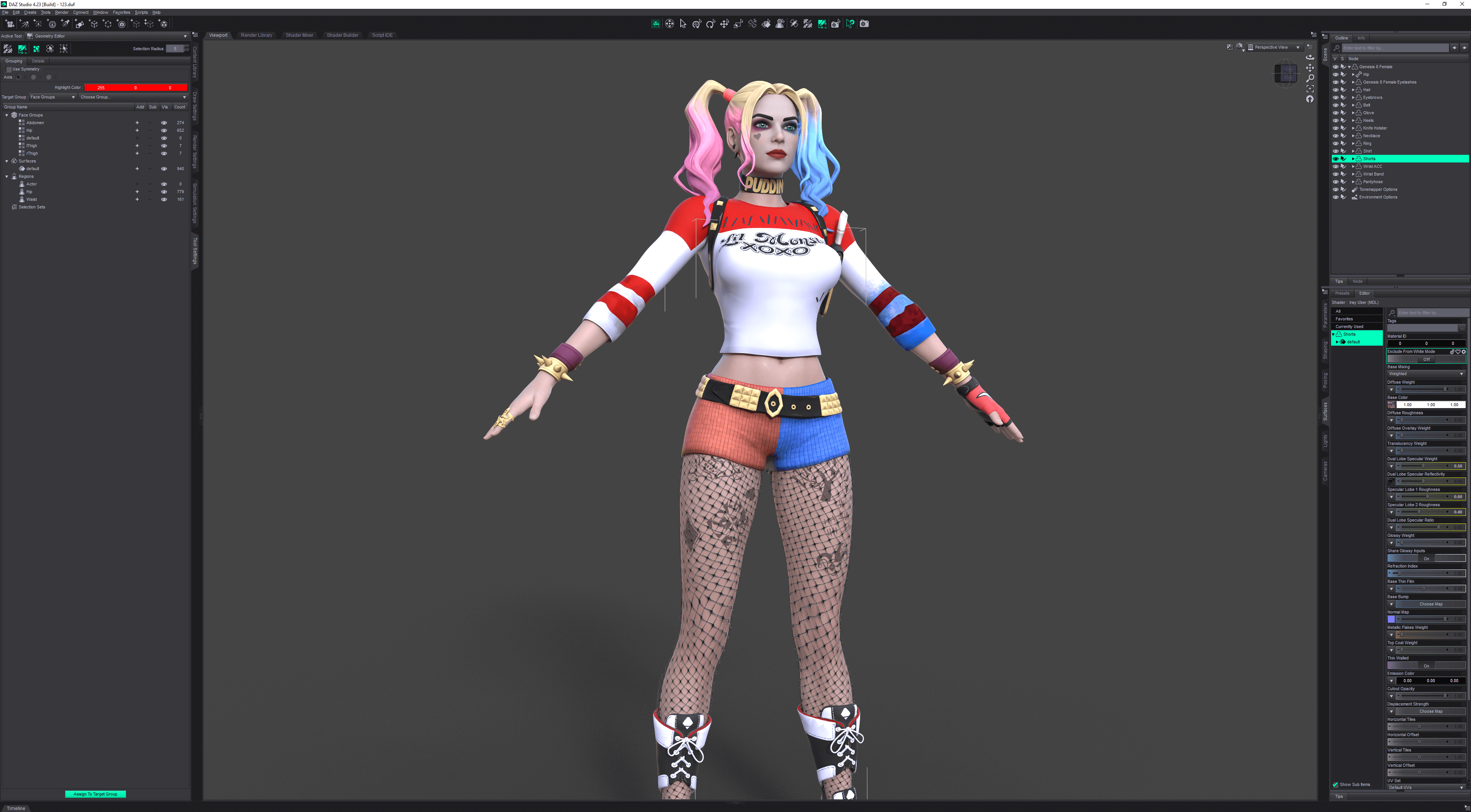 Fortnite Harley Quinn (WIP) 3D Render, Digital Art by VFoxGames