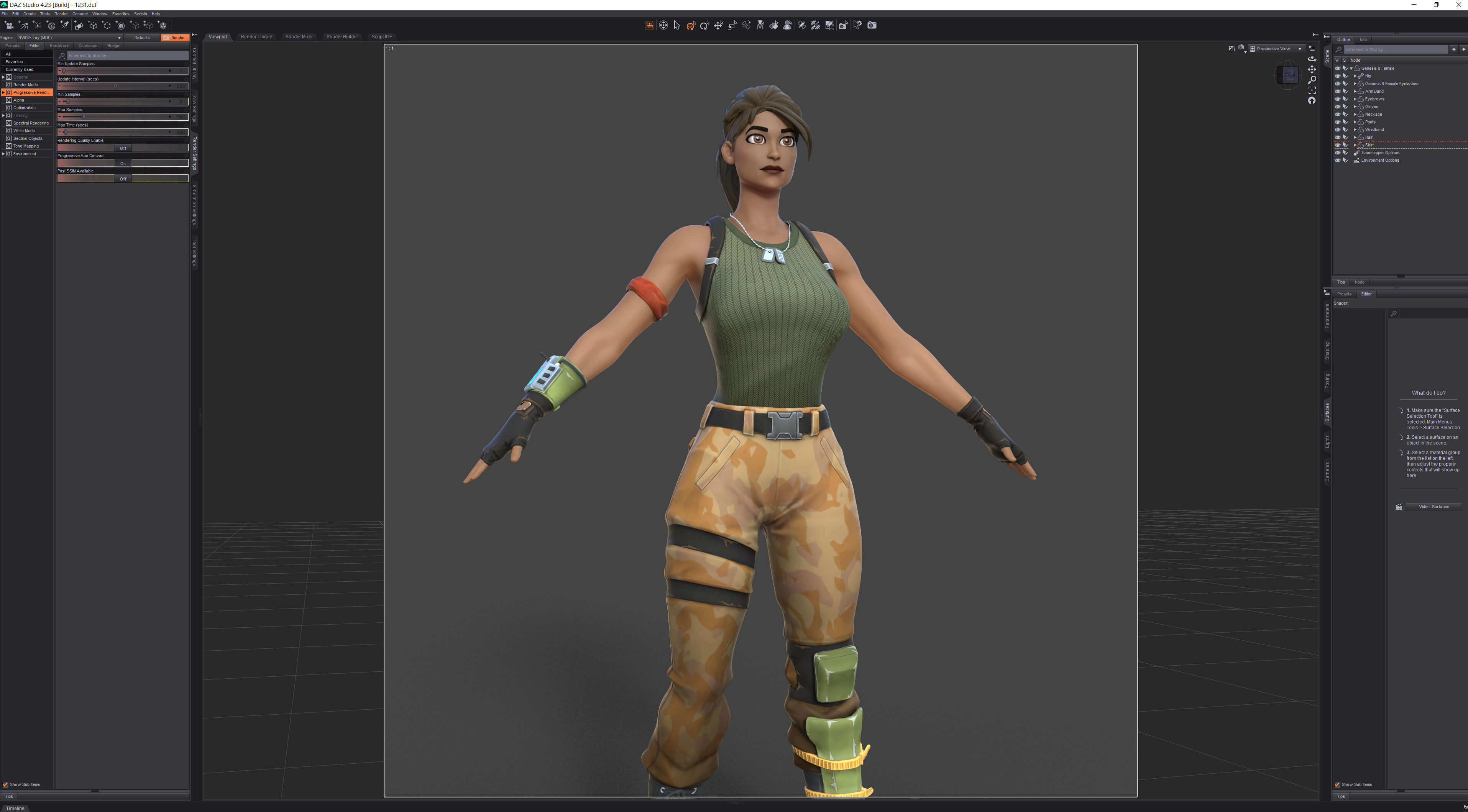 Fortnite Ramirez (WIP) 3D Render, Digital Art by VFoxGames