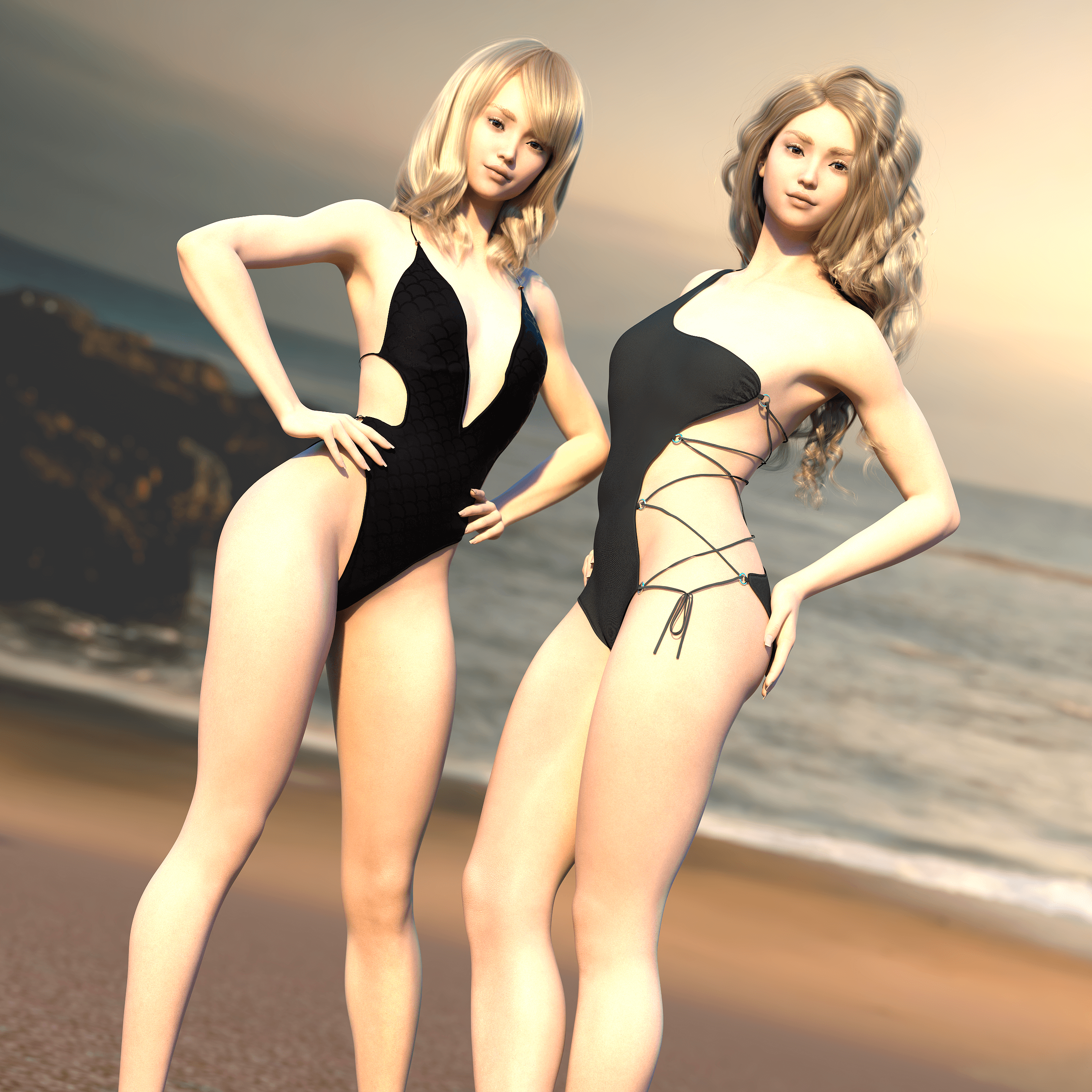 Marie and Jeanne Patreon DAZ Studio 3D Render by VFoxGames