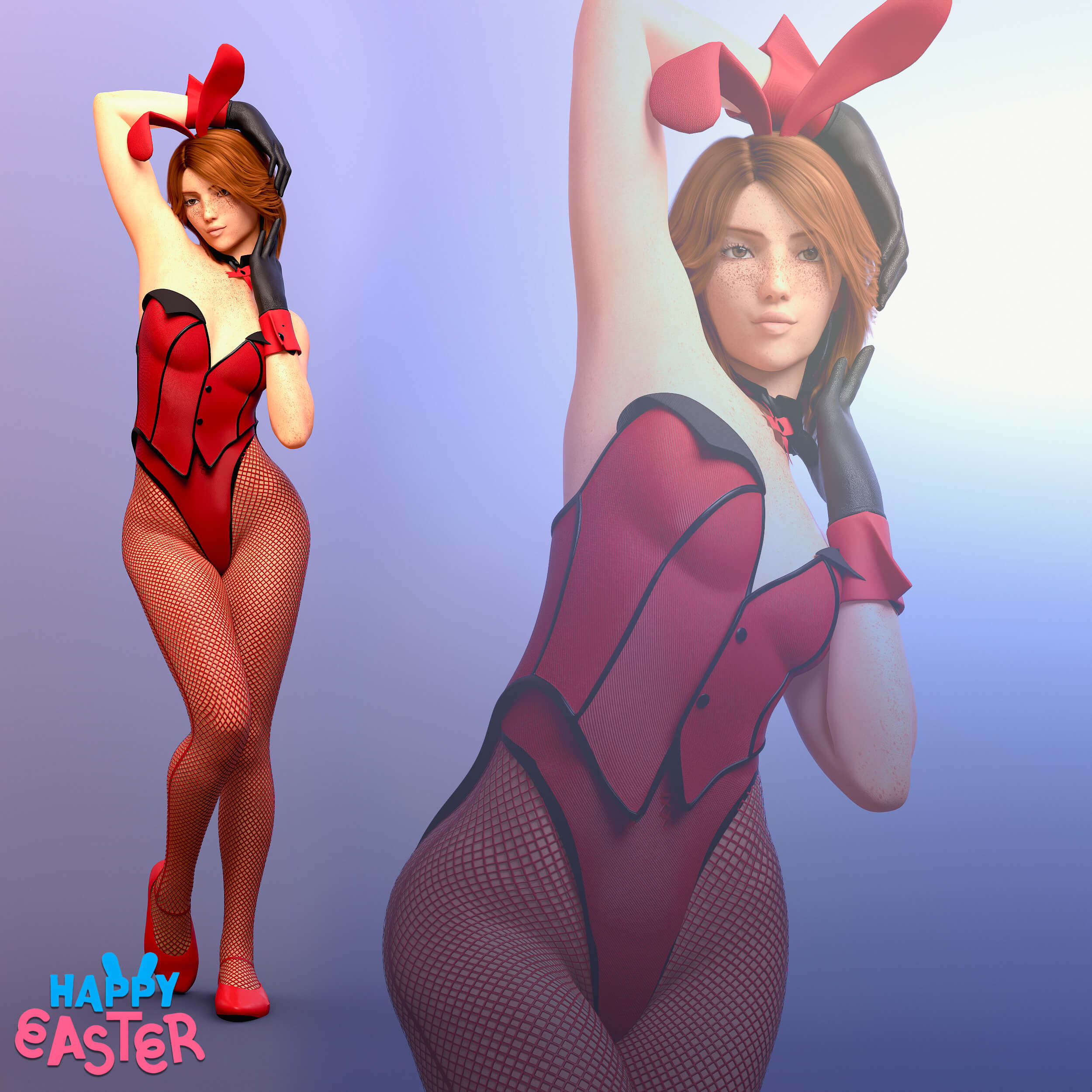 Sofia Happy Easter 3D Render, Digital Art by VFoxGames