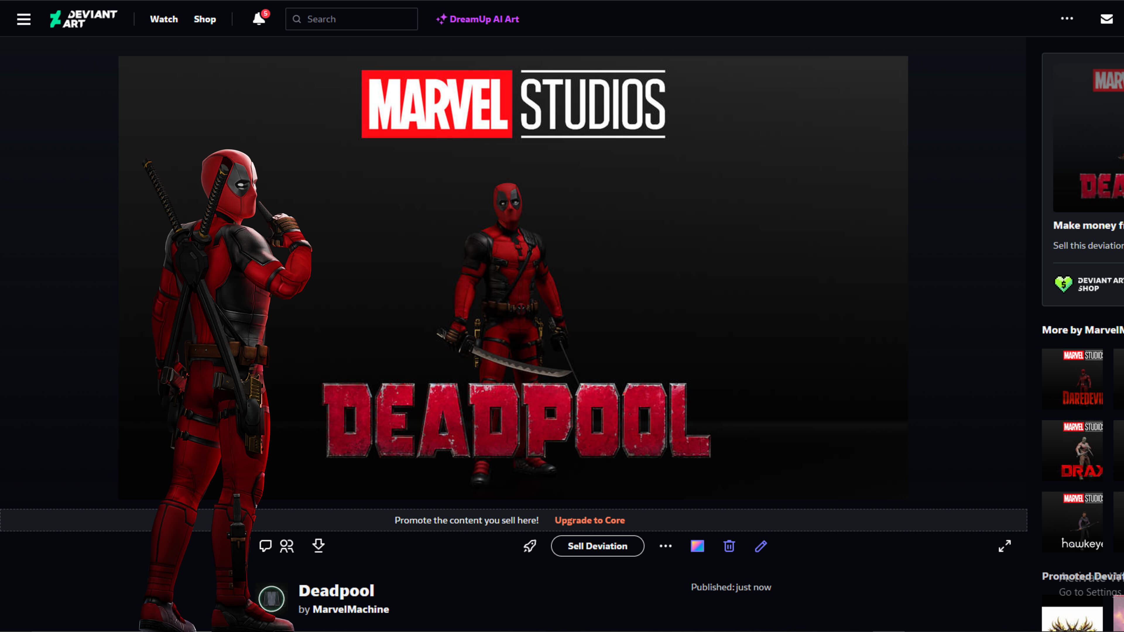 Deadpool - Wade Wilson 3D Model by VFXMatrix