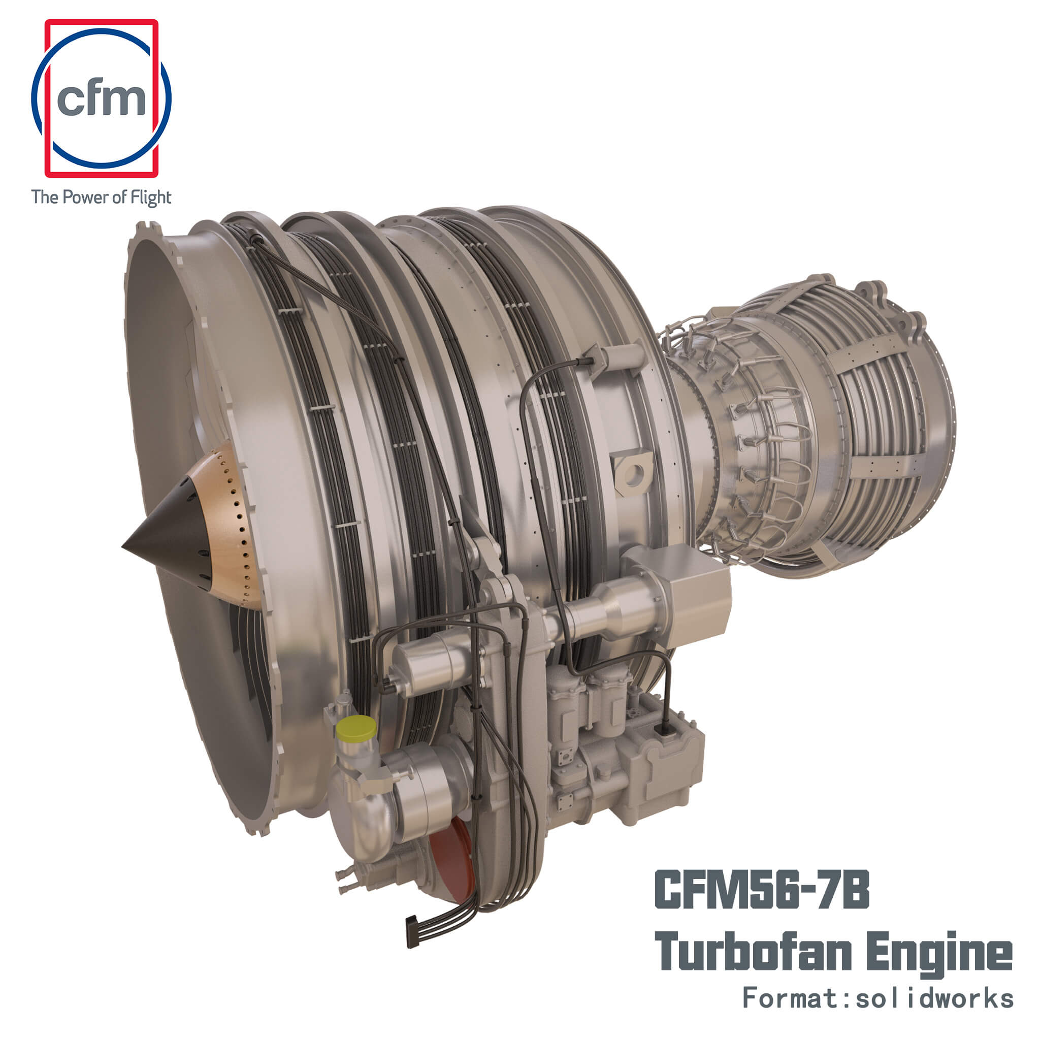 Solidworks CFM56-7B Complete Model by vhfine3d