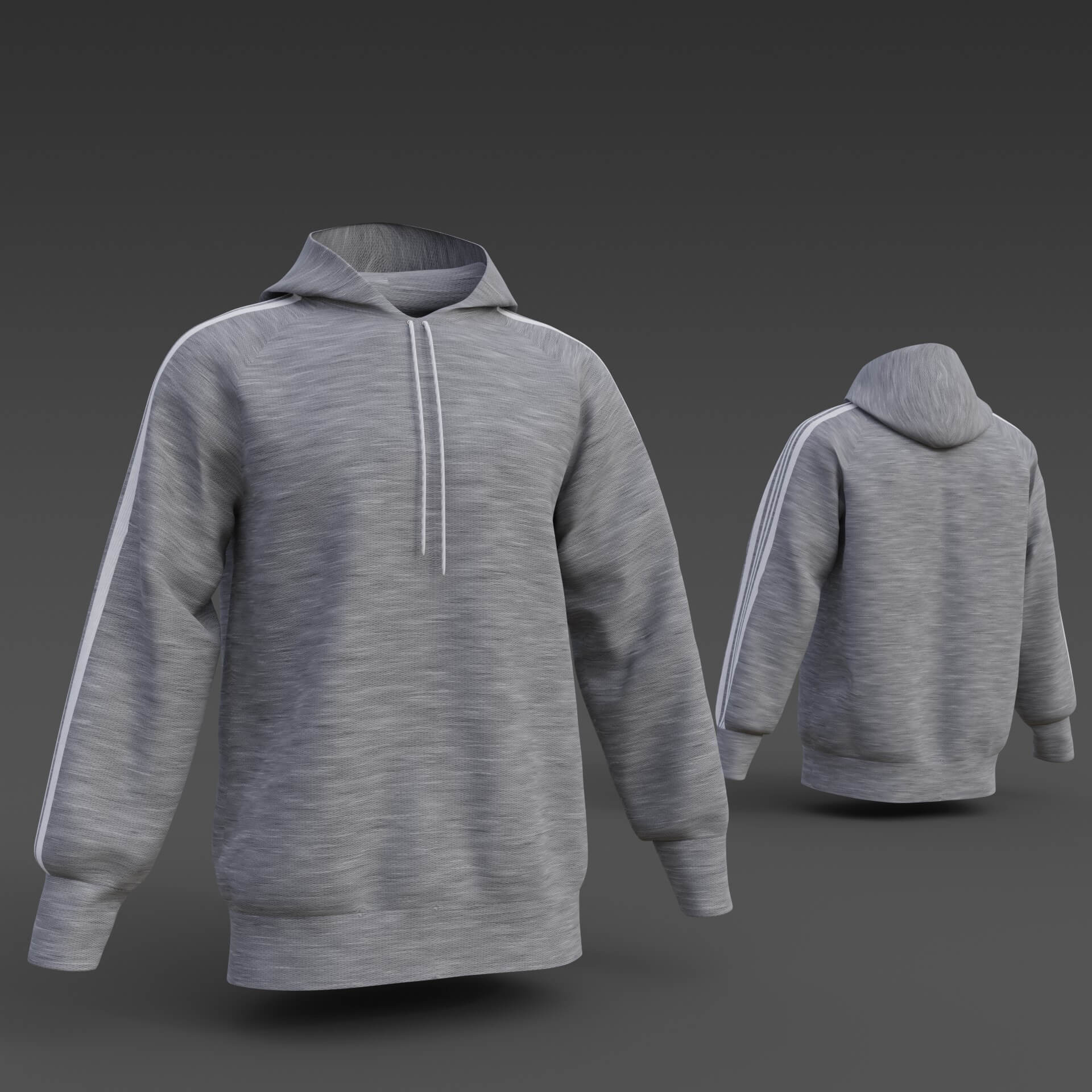 Male Hoodie Sweatshirt - 3D Model by vicky180