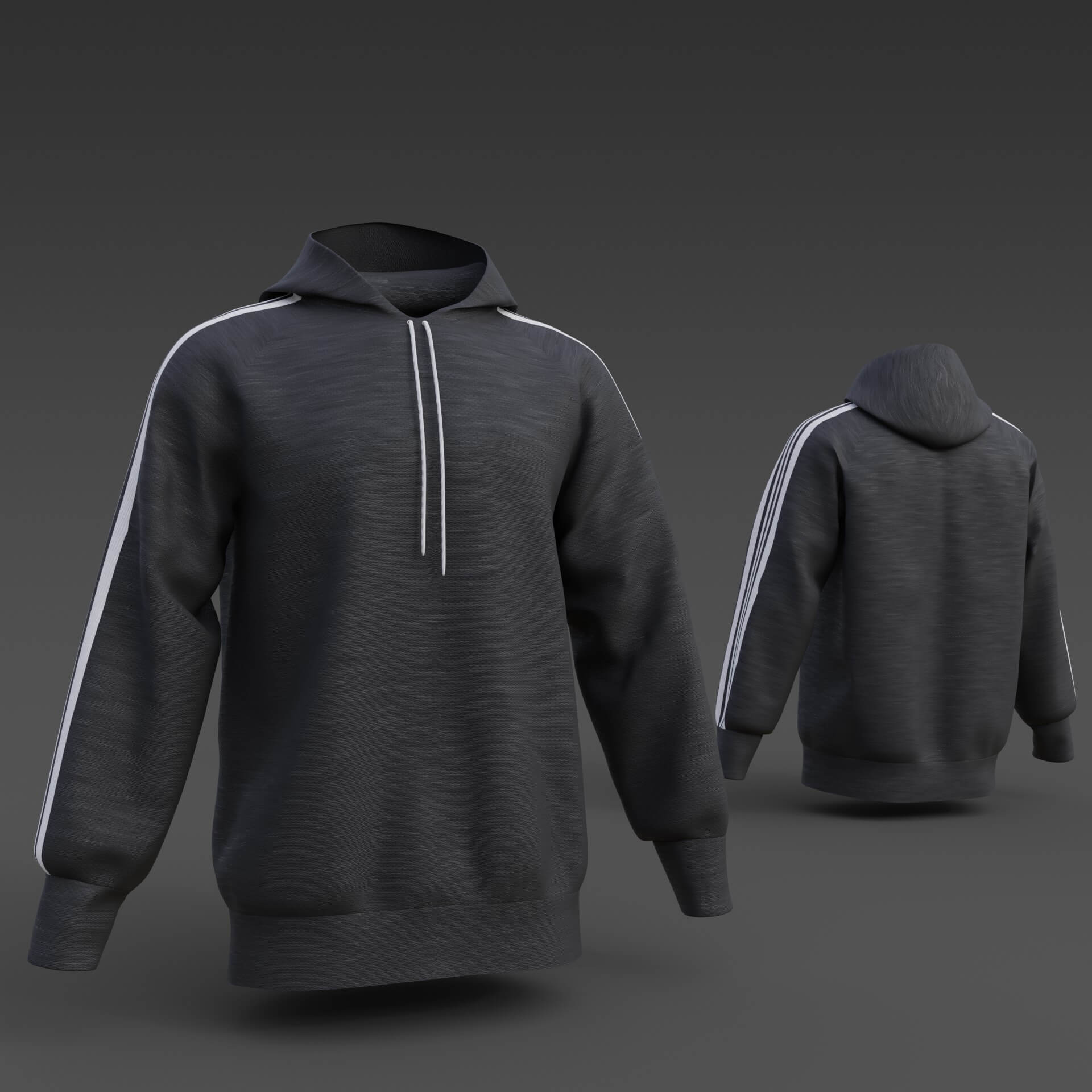 Male Hoodie Sweatshirt - 3D Model by vicky180