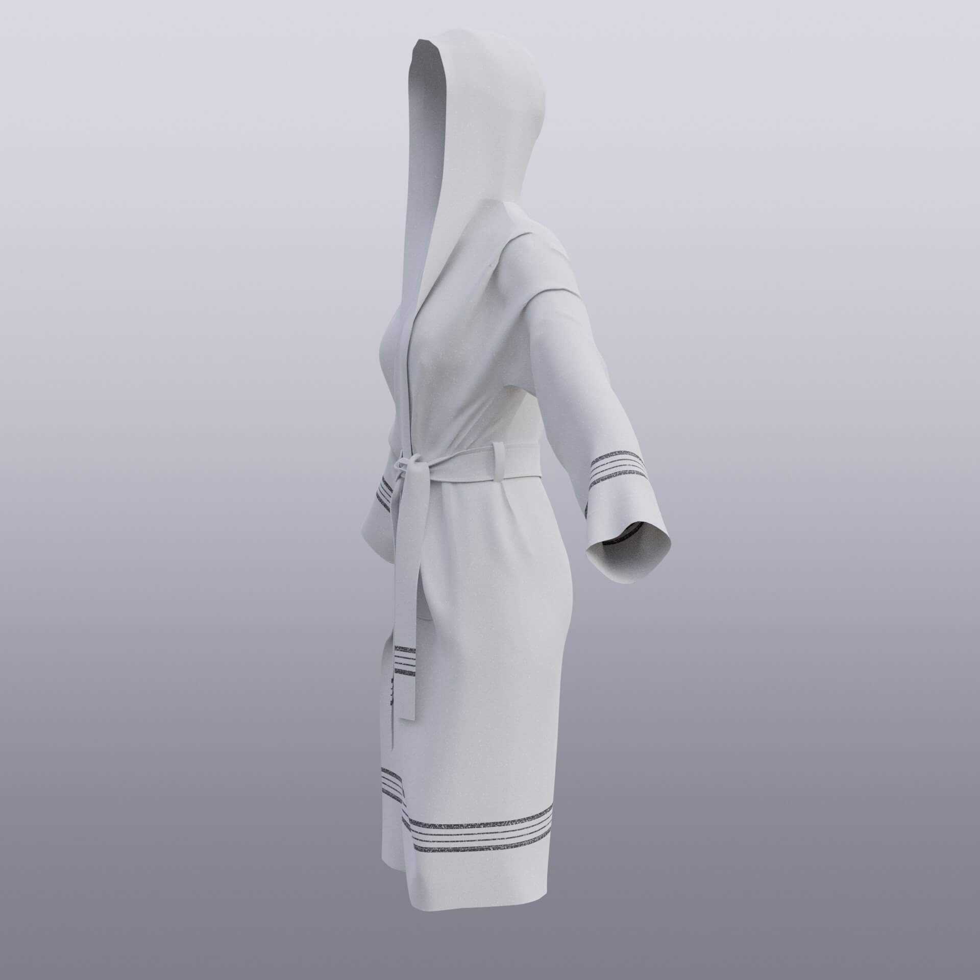 Bathrobe with Hood - 3D Model by vicky180