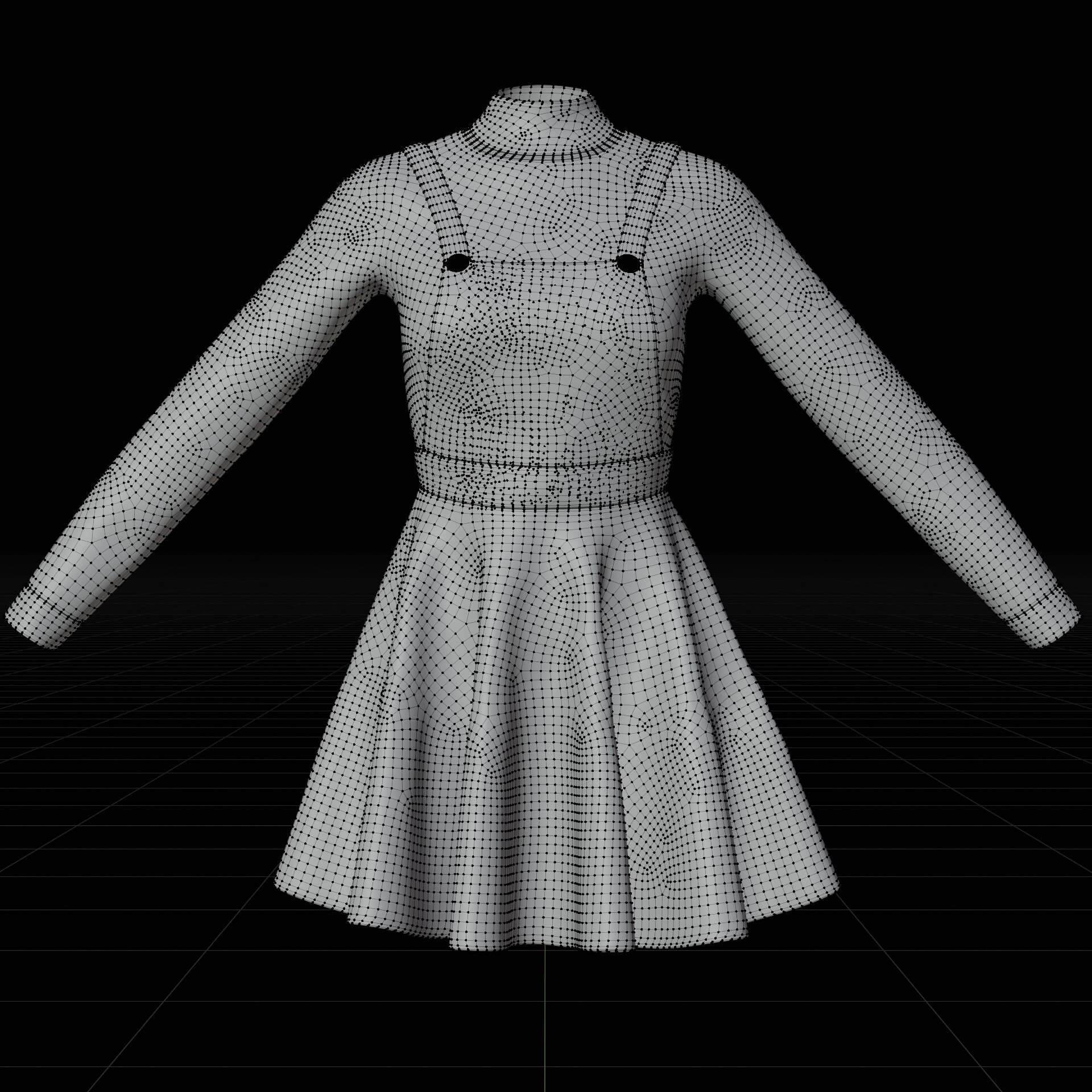 Check Dungaree Outfit - Pinafore Dress and Sweater 3D Model by vicky180