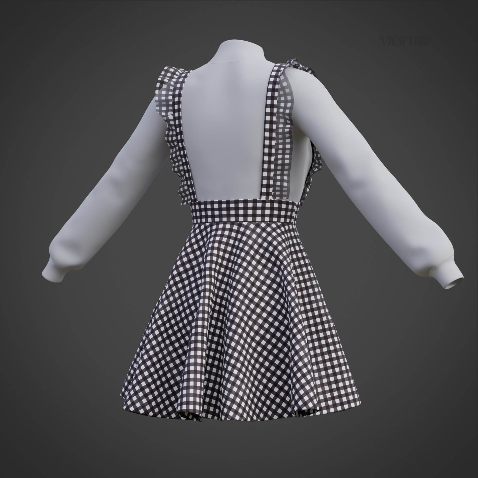 Check Pinafore Dress and Sweater - Jumper Cloth Model by vicky180
