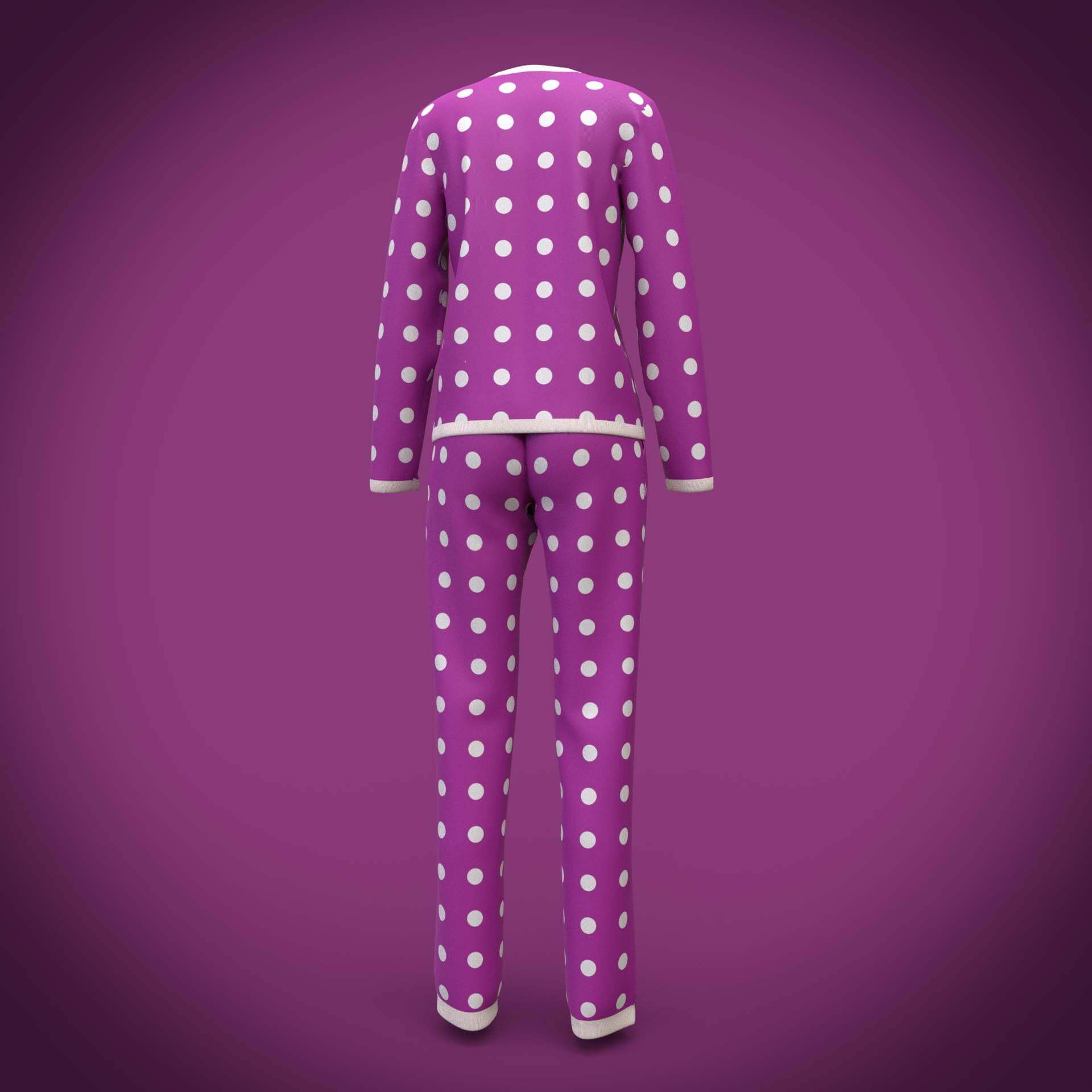 Cute Pyjamas - Polka Dots Pajamas 3D Model by vicky180