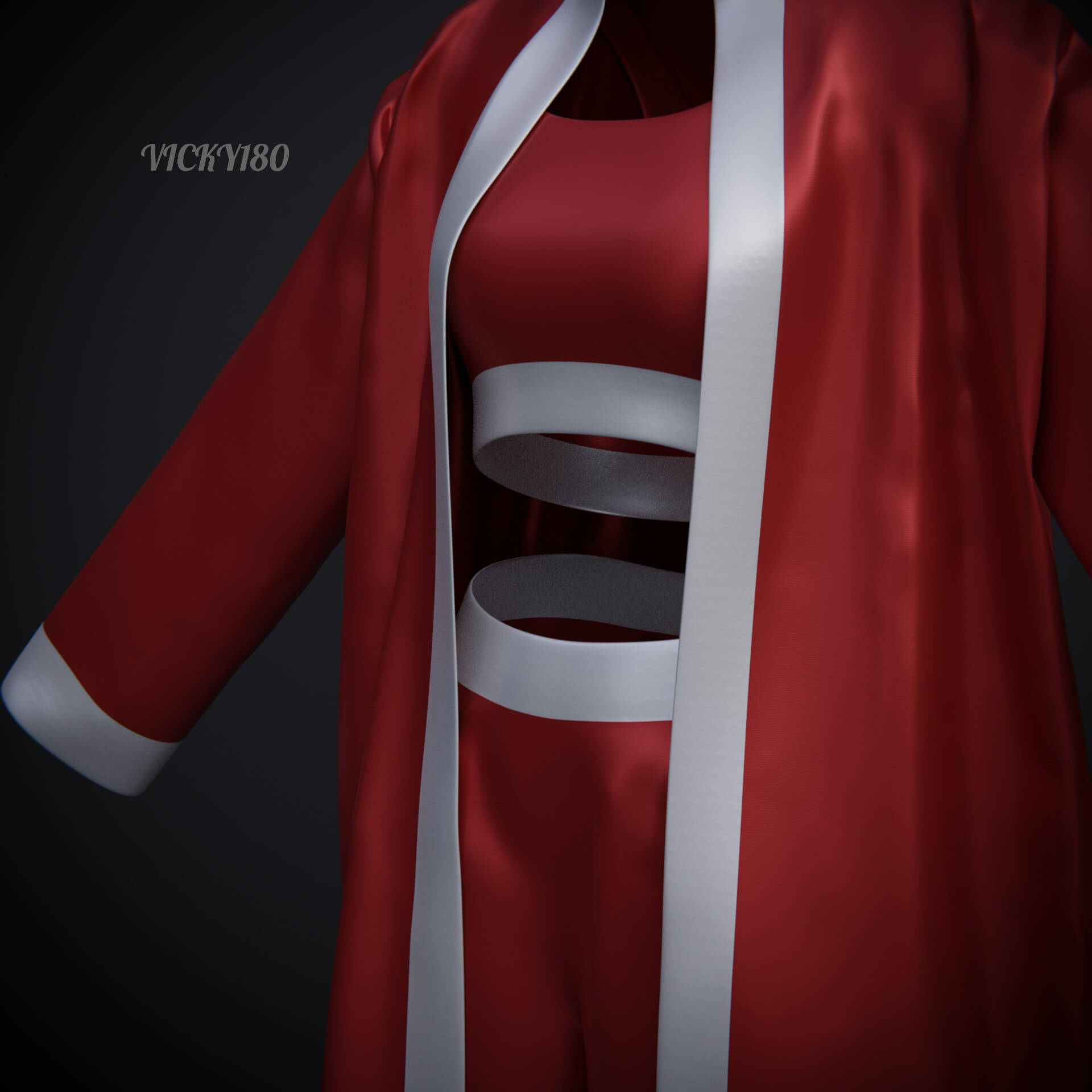 Female Boxer Outfit - Shorts Set and Robe 3D Model by vicky180