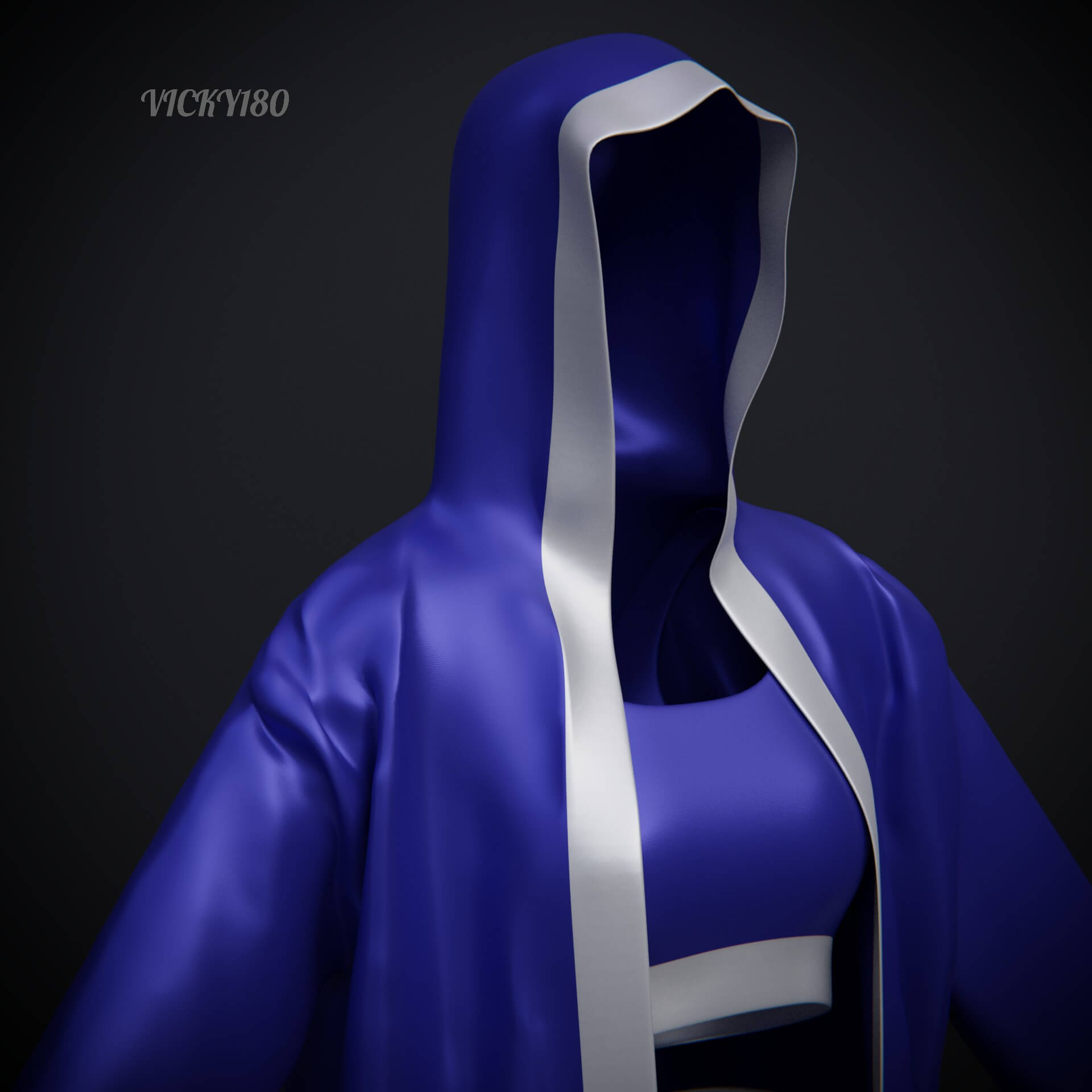 Female Boxer Outfit - Shorts Set and Robe 3D Model by vicky180