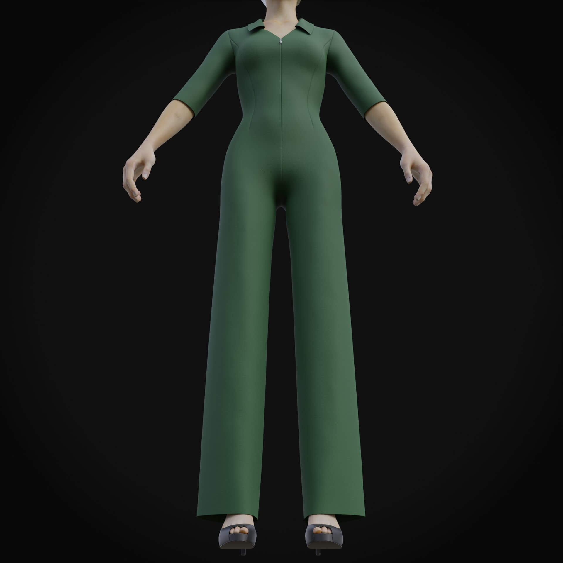 Female Formal Jumpsuit - 3D Model by vicky180