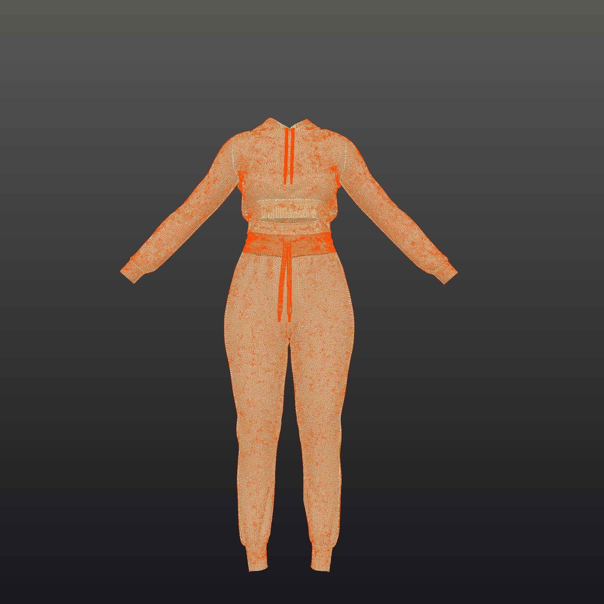 Female Tracksuit - Crop Hoodie and Joggers 3D Model by vicky180