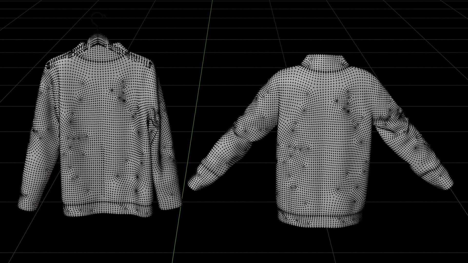 Knit Turtleneck Sweater with Hanger - Black Cardigan 3D Model by vicky180