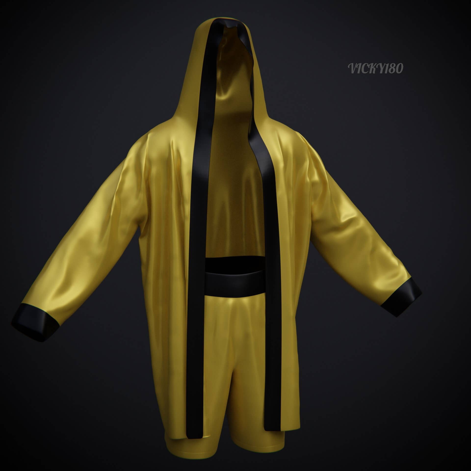 Male Boxing Outfit - Shorts and Robe With 2 Base Colors 3D Model by ...