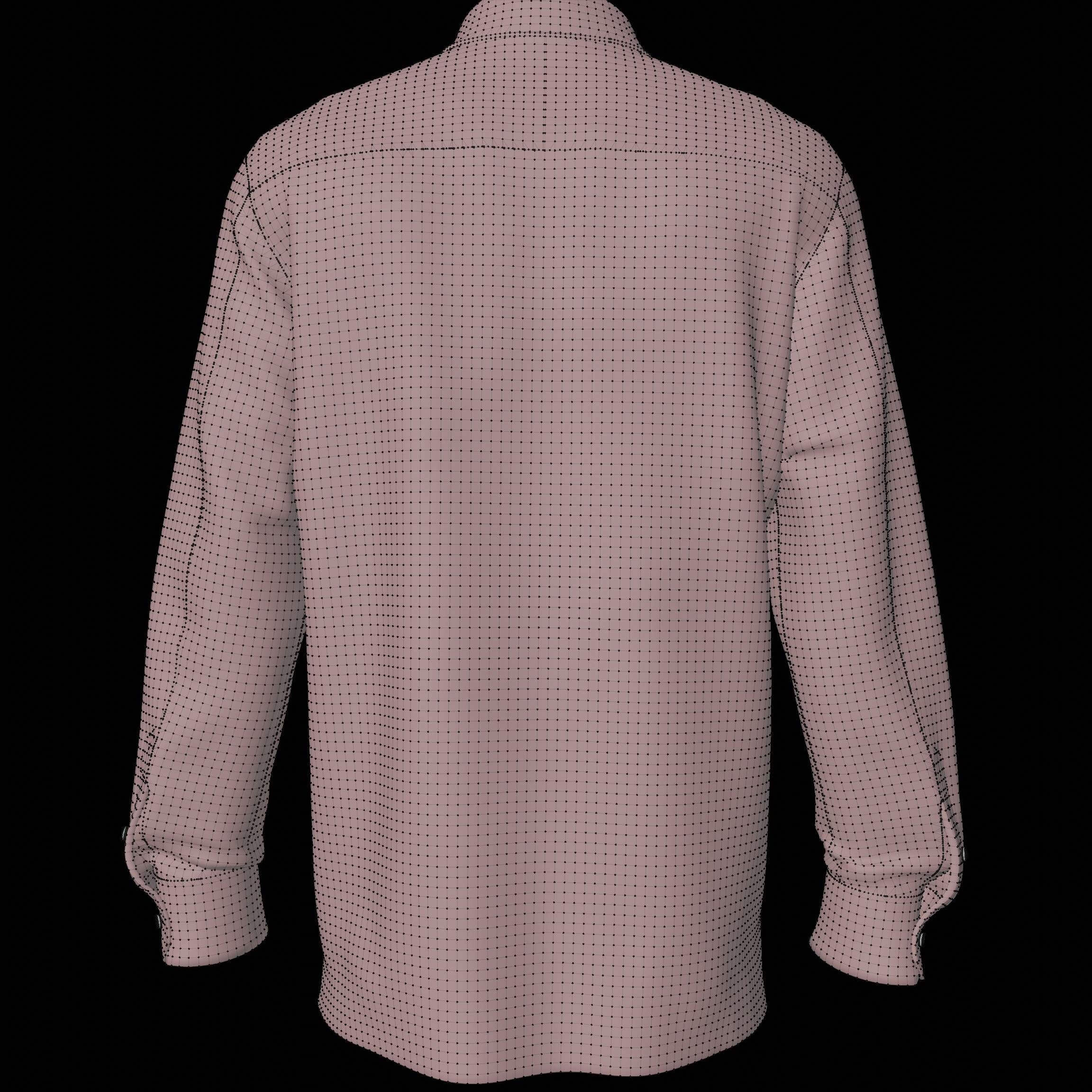 Male Button Up Shirt - 3D Model by vicky180