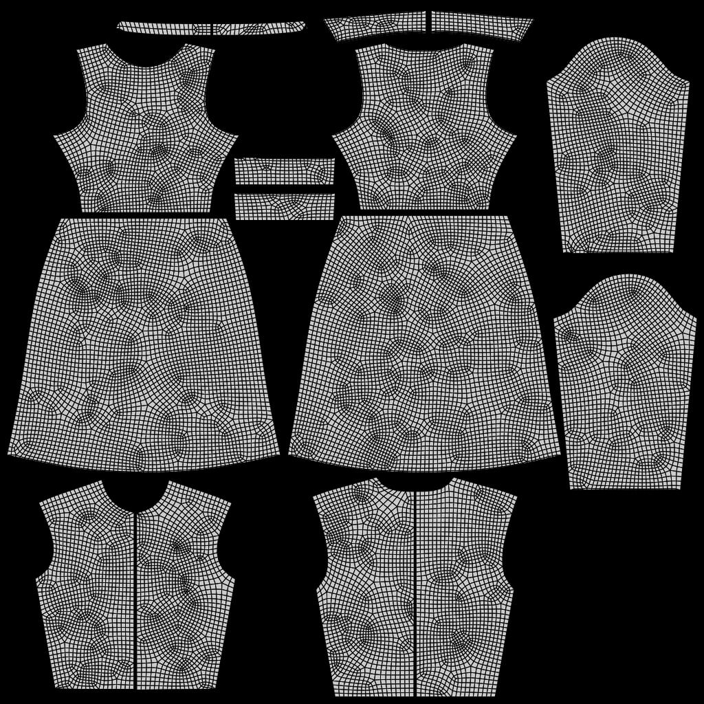 Plaid Uniform Dress - Checkered Dress and Shirt Outfit 3D Model by vicky180