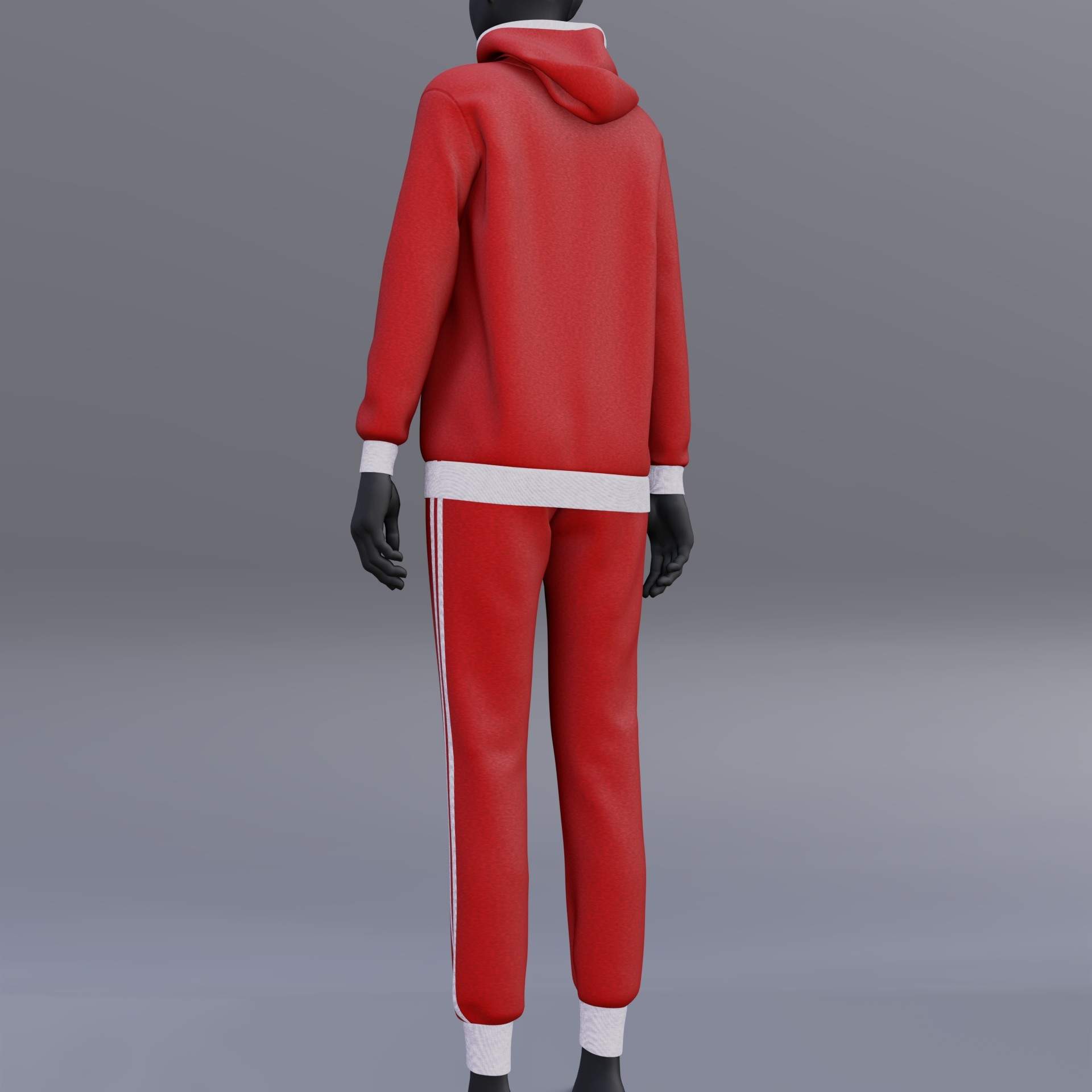 Red Tracksuit - Hoodie and Sweatpants 3D Model by vicky180